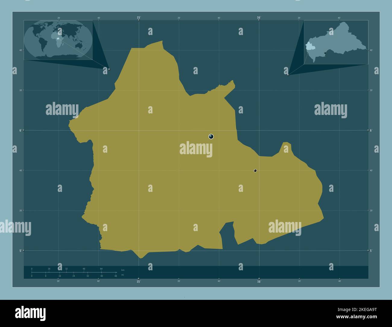 Nana-Mambere, prefecture of Central African Republic. Solid color shape ...