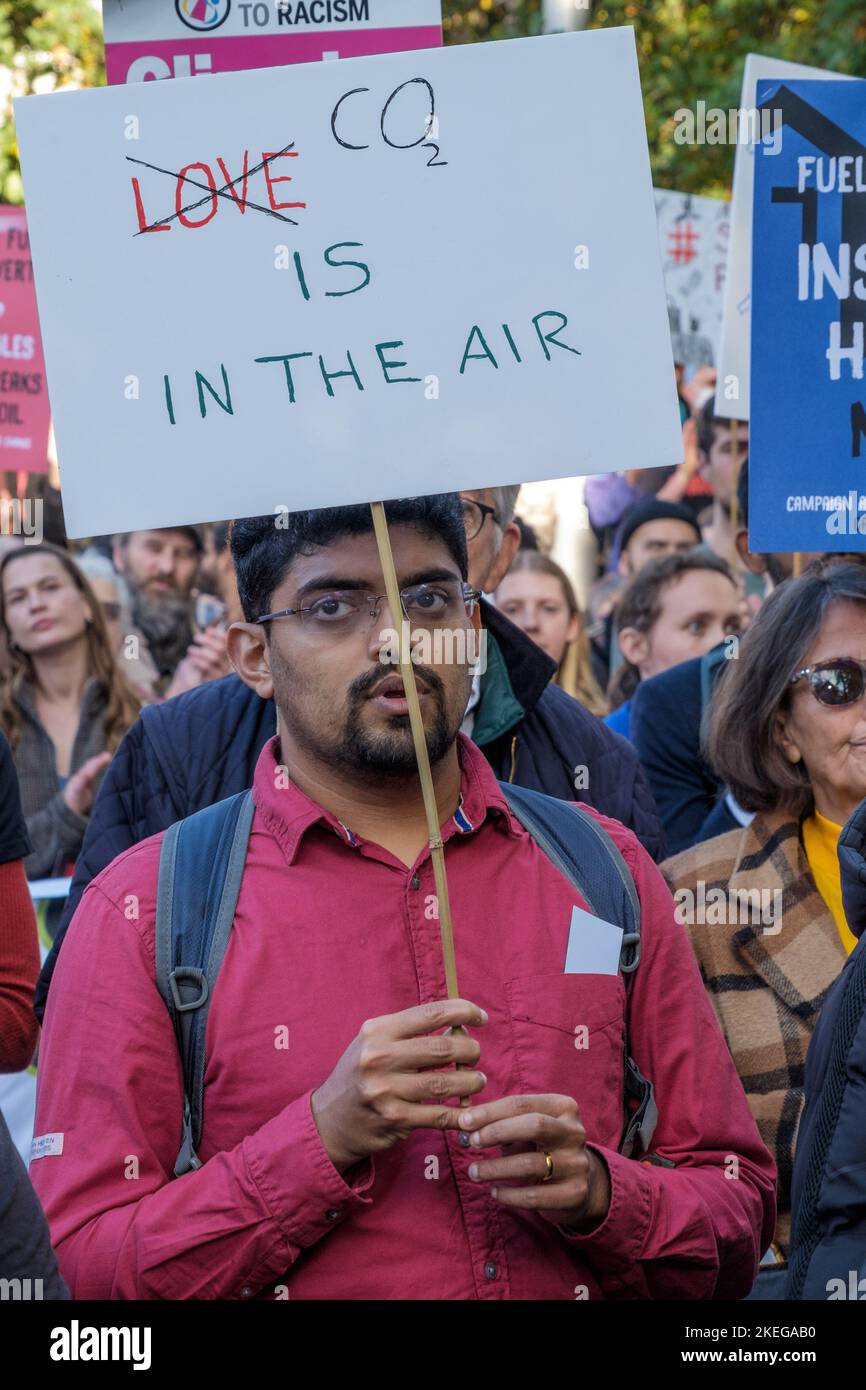 London, UK. 12 Nov 2022. Thousand came for the Climate Coalition march ...