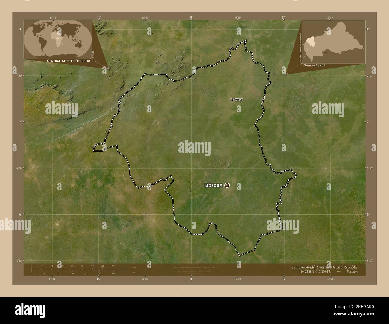 Ouham-Pende, prefecture of Central African Republic. Low resolution ...