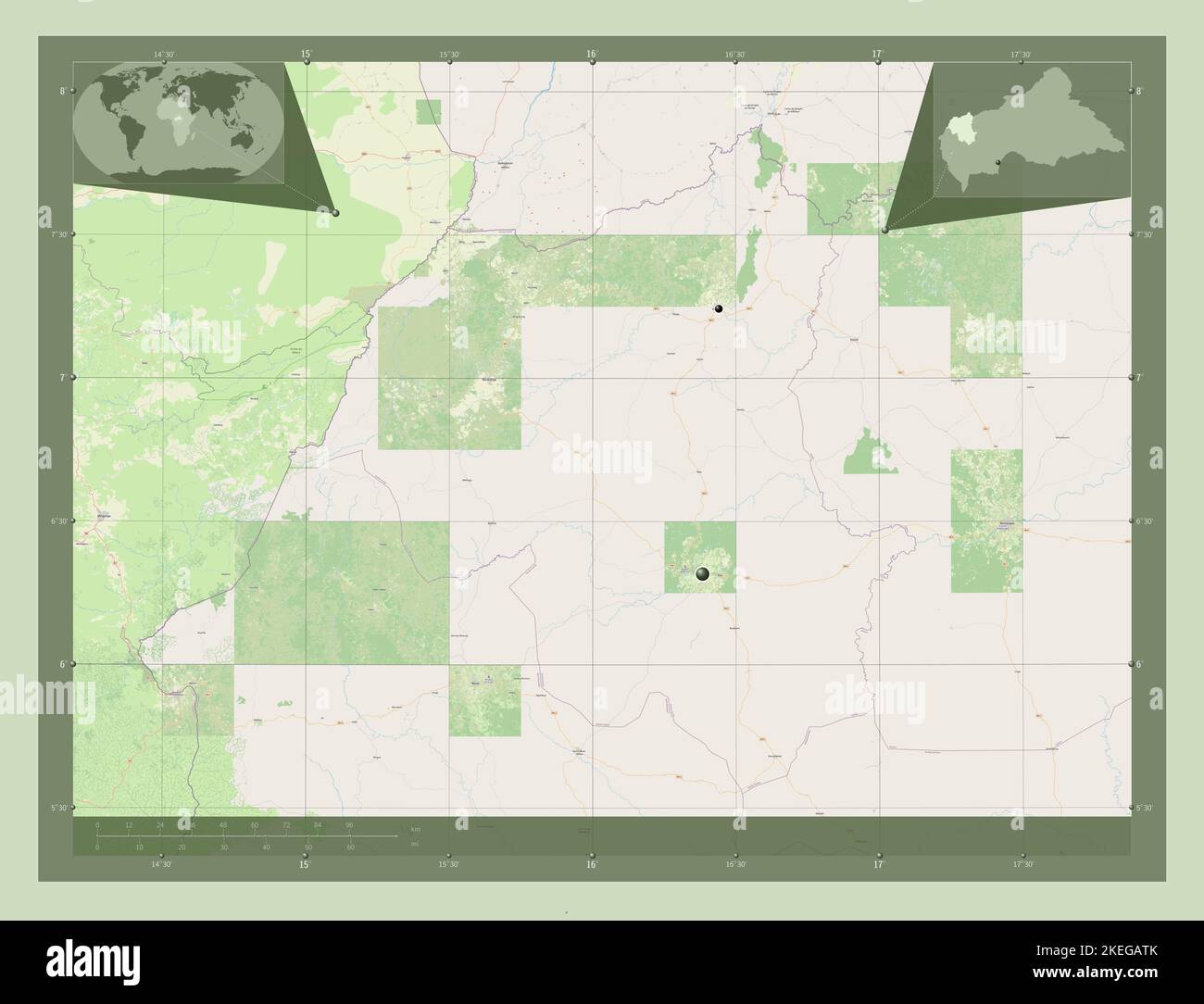 Ouham-Pende, prefecture of Central African Republic. Open Street Map ...