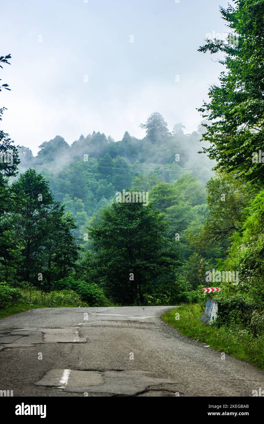 Mountain landscape in famous recreation zone of Guria region in western ...