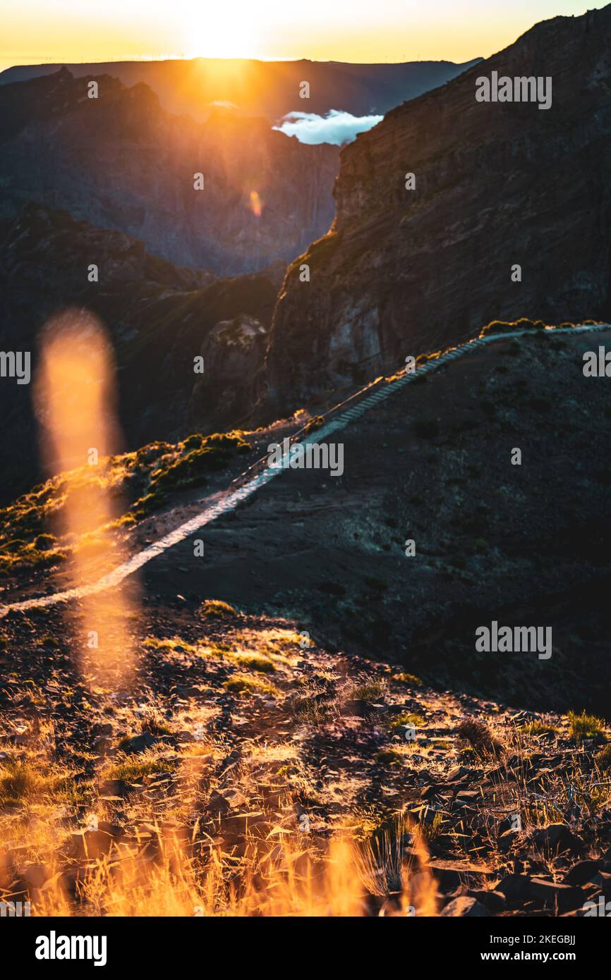 Description: Portrait shot of the sunny evening atmosphere on Pico do ...