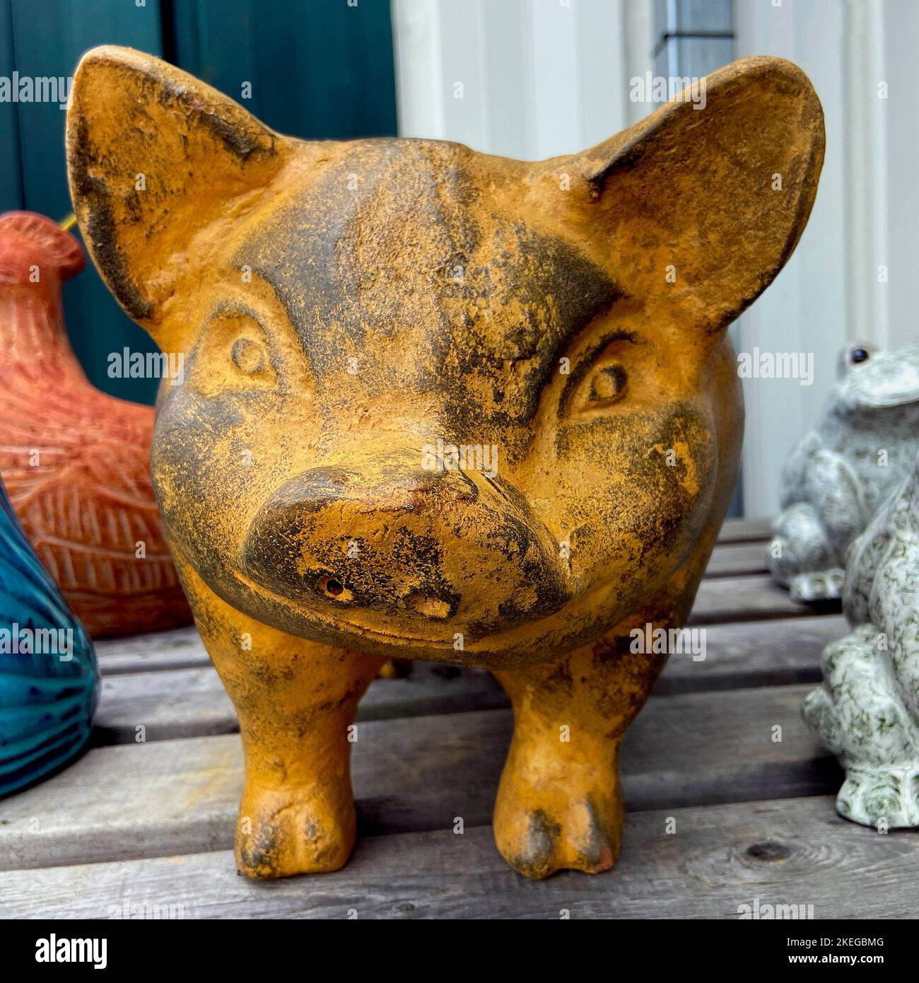 Ceramic Planter resembling a Pig at Garden Center Stock Photo - Alamy