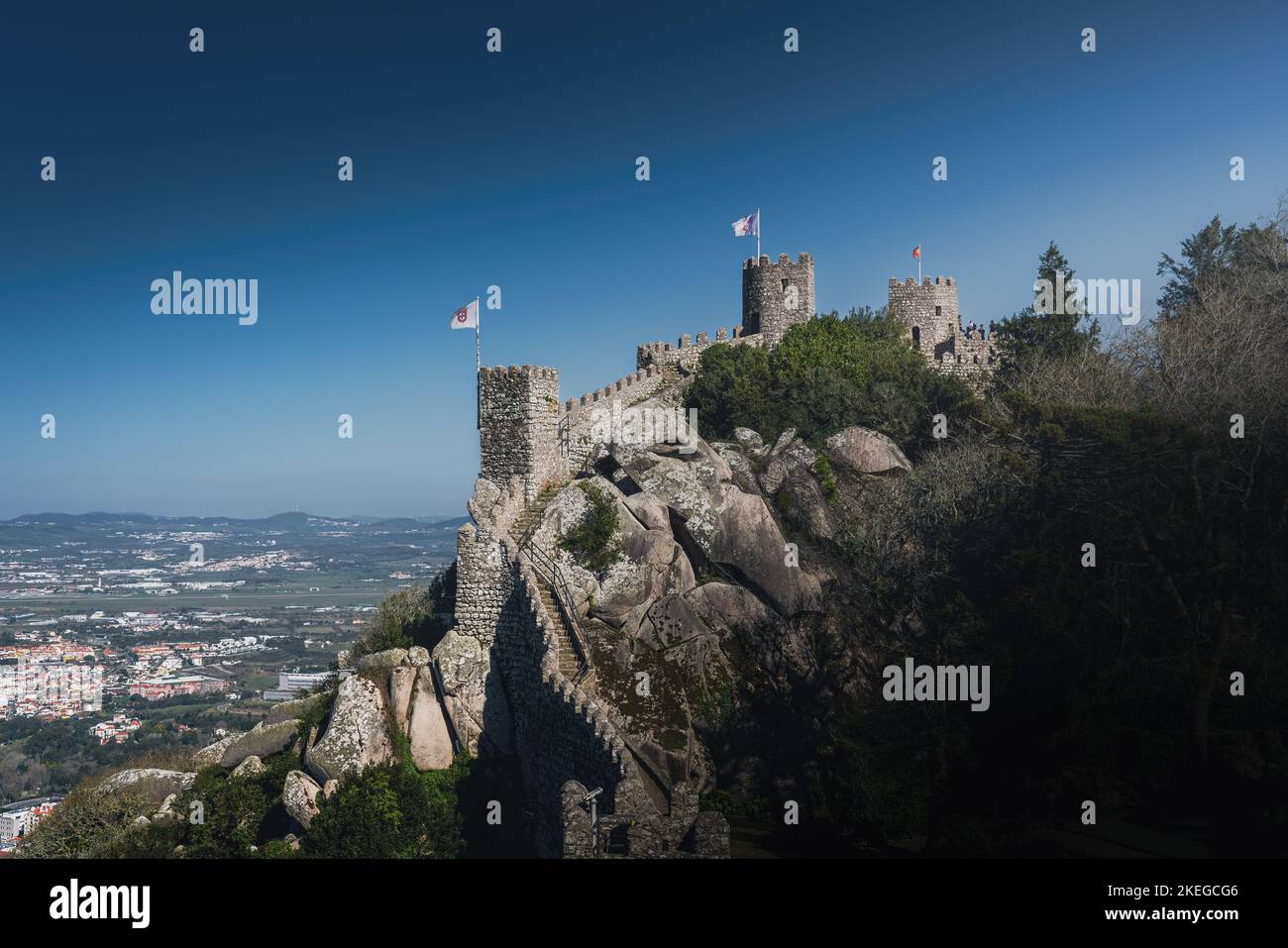 Moorish Castle Walls and Towers - Sintra, Portugal Stock Photo - Alamy