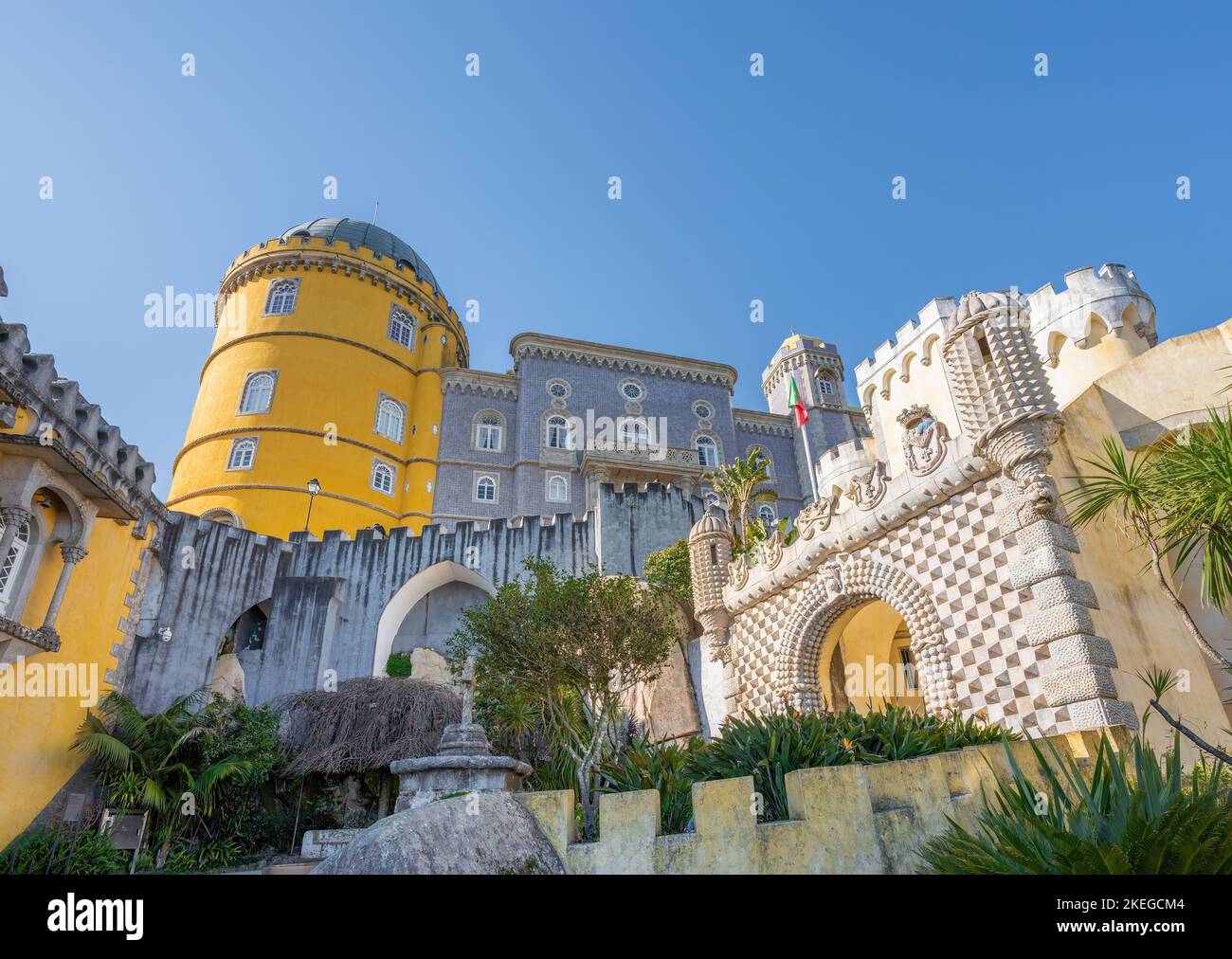 Pena Palace and Monumental Gate - Sintra, Portugal Stock Photo - Alamy