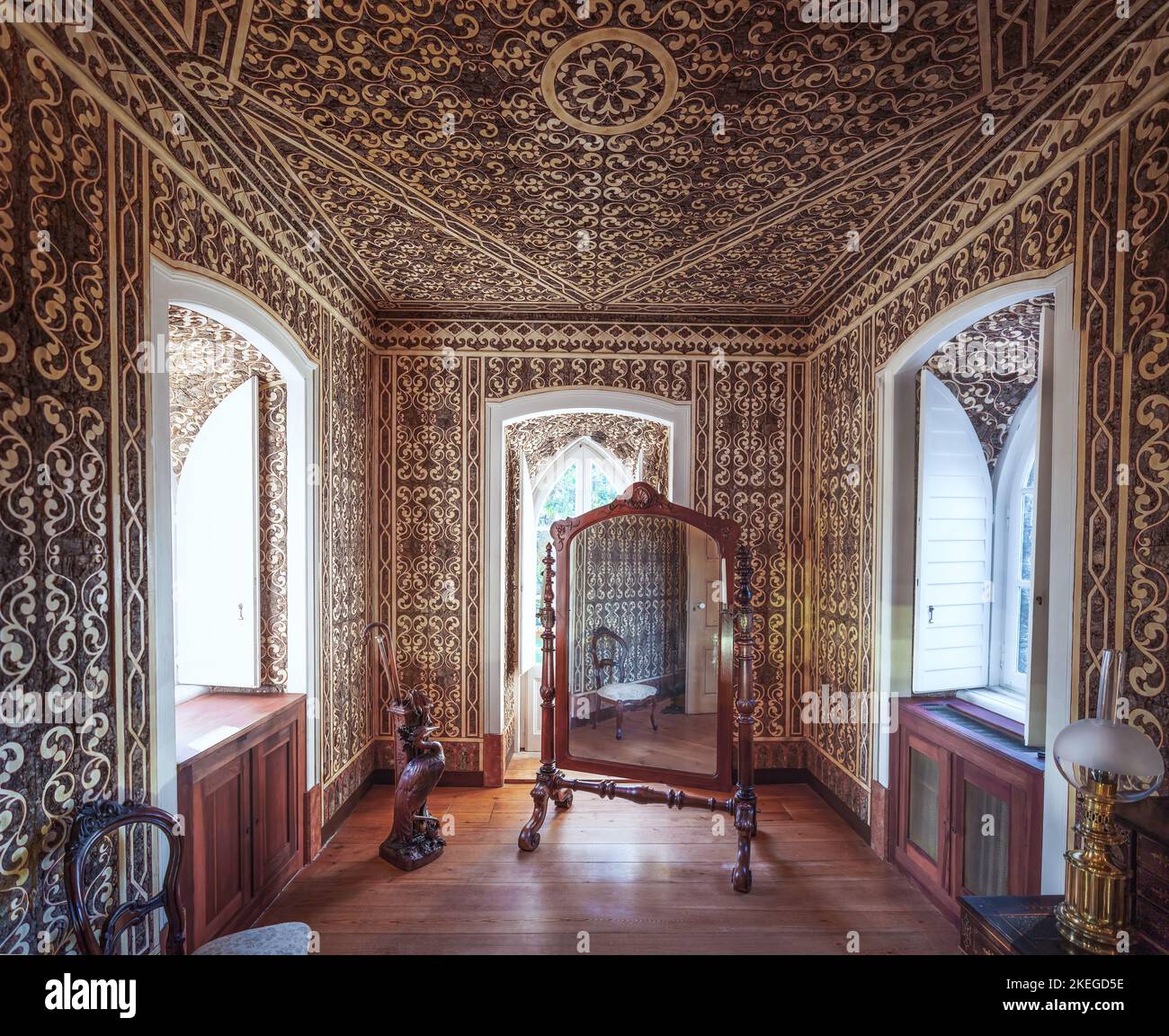 Dressing room or Kings Office of Countess of Edla at Pena Palace Park ...