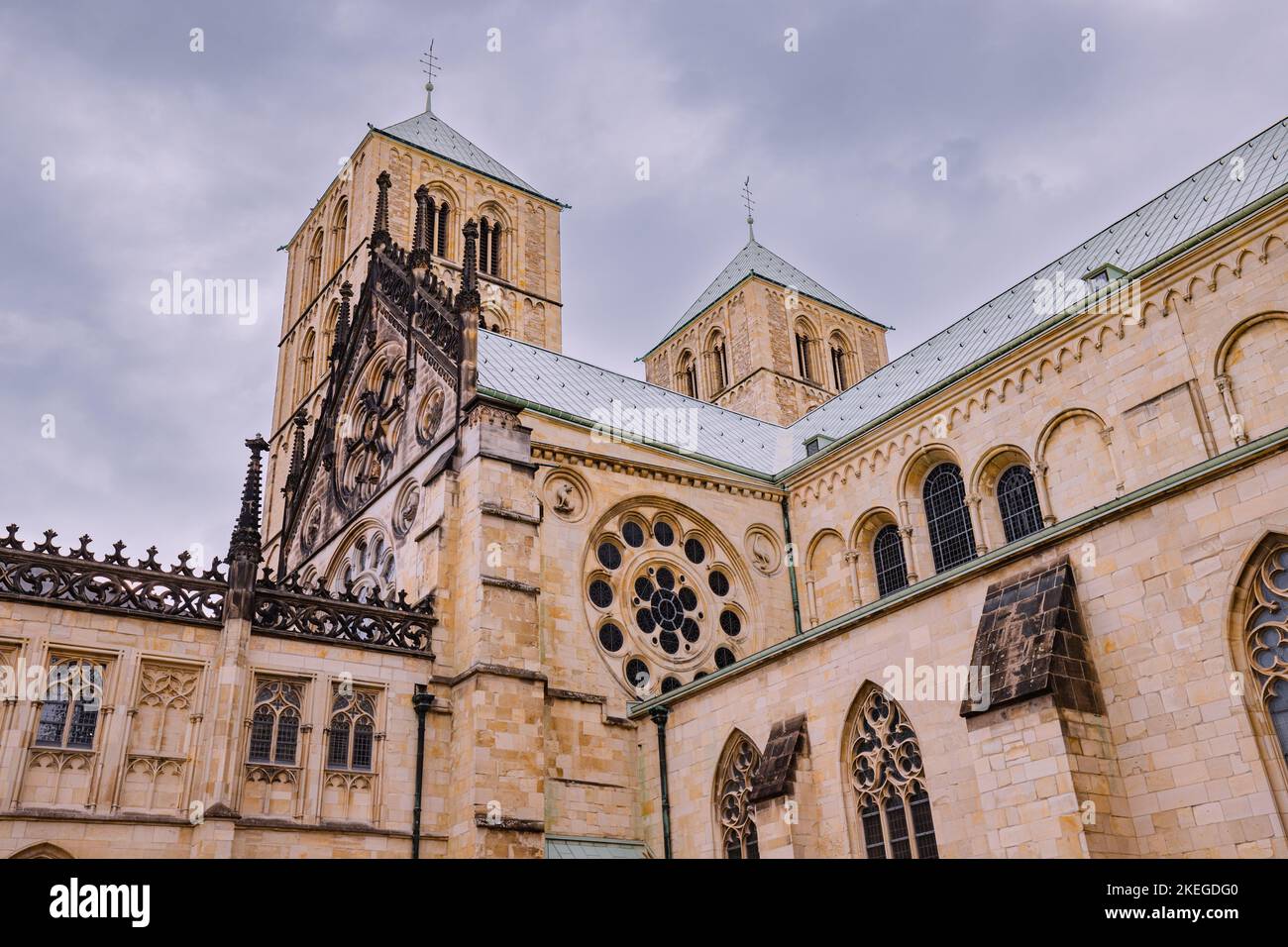 Famous Saint Paulus Dom Cathedral exterior view. Sightseeing and ...