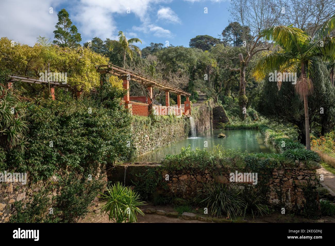 Tank at Park and Palace of Monserrate - Sintra, Portugal Stock Photo ...