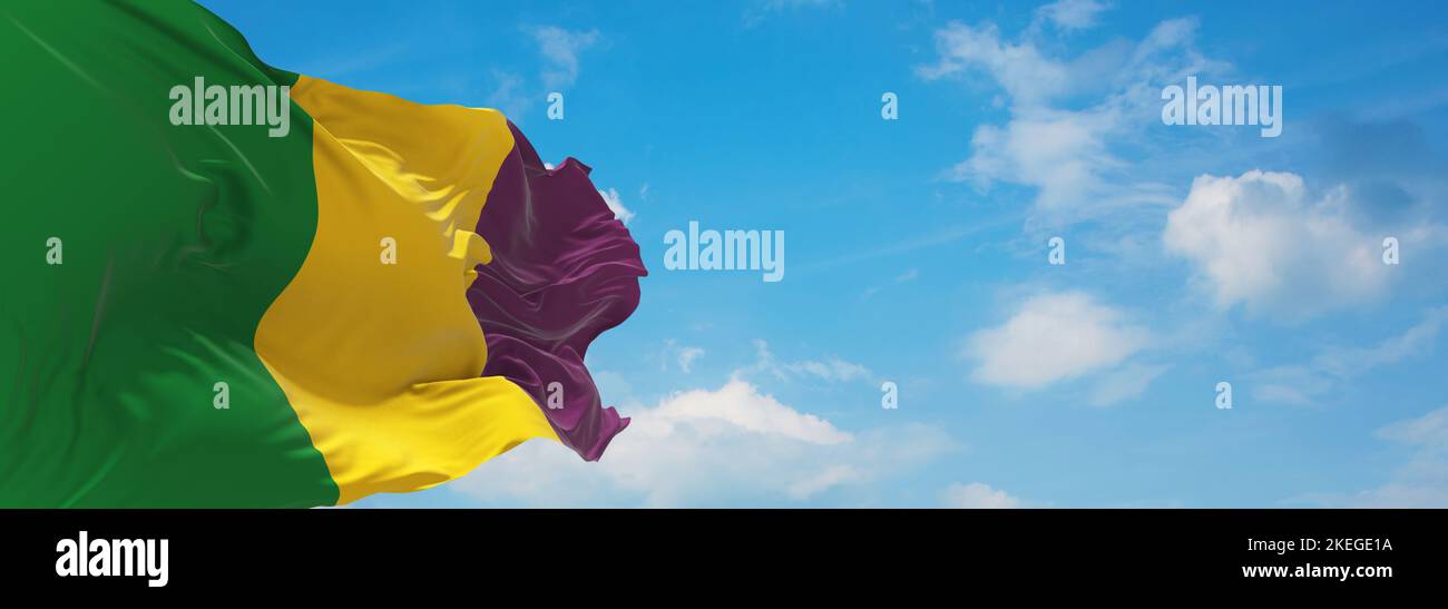 Top view of flag Quindio, Colombia. Colombian patriot and travel ...