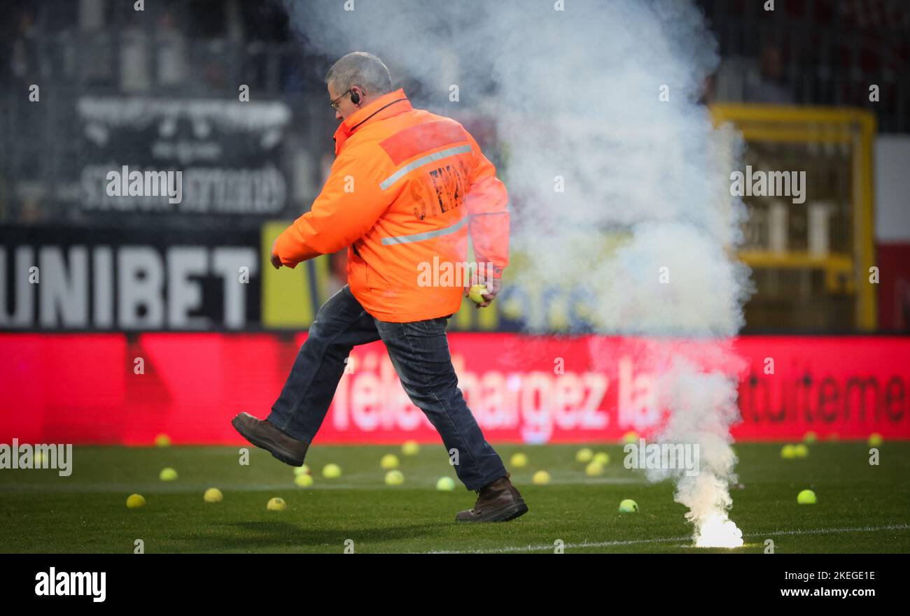 stewards pictured during a soccer match between Sporting Charleroi and ...