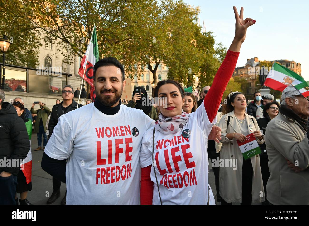 London, UK. 12th Nov, 2022. Hundreds of Iranian demonstration 'Free ...