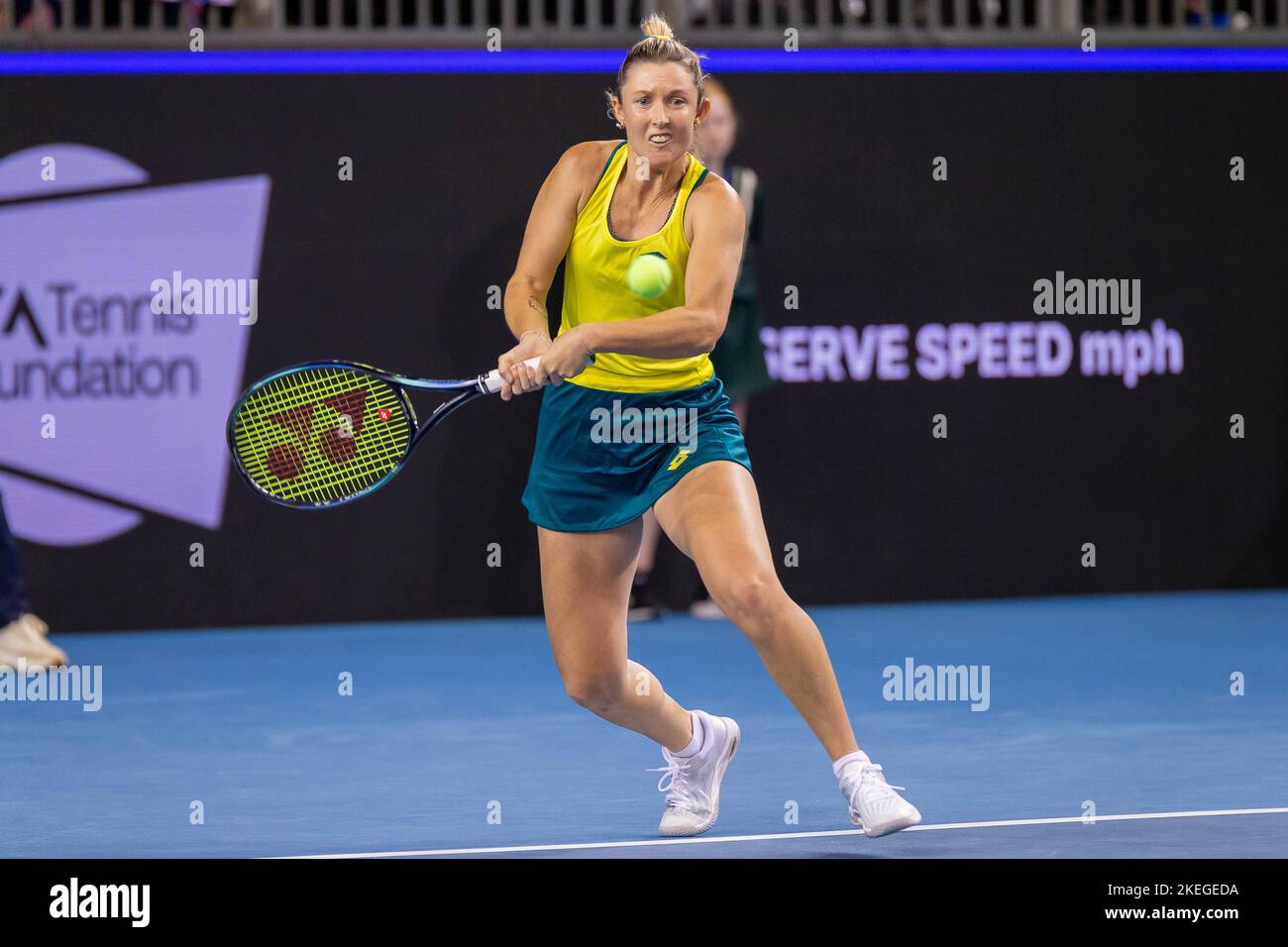 Glasgow, Scotland 12th November 2022. Heather Watson of Team GB takes ...