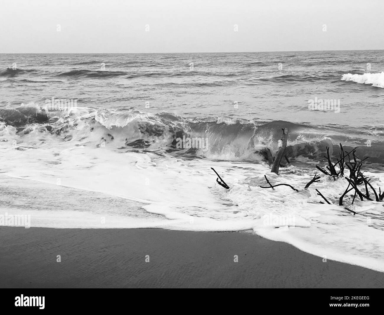 Surf waves in ocean Black and White Stock Photos & Images - Alamy