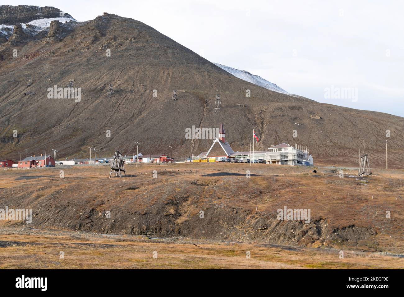 Longyearbyen, Svalbard - Sep 11 2022: The world`s northernmost church ...