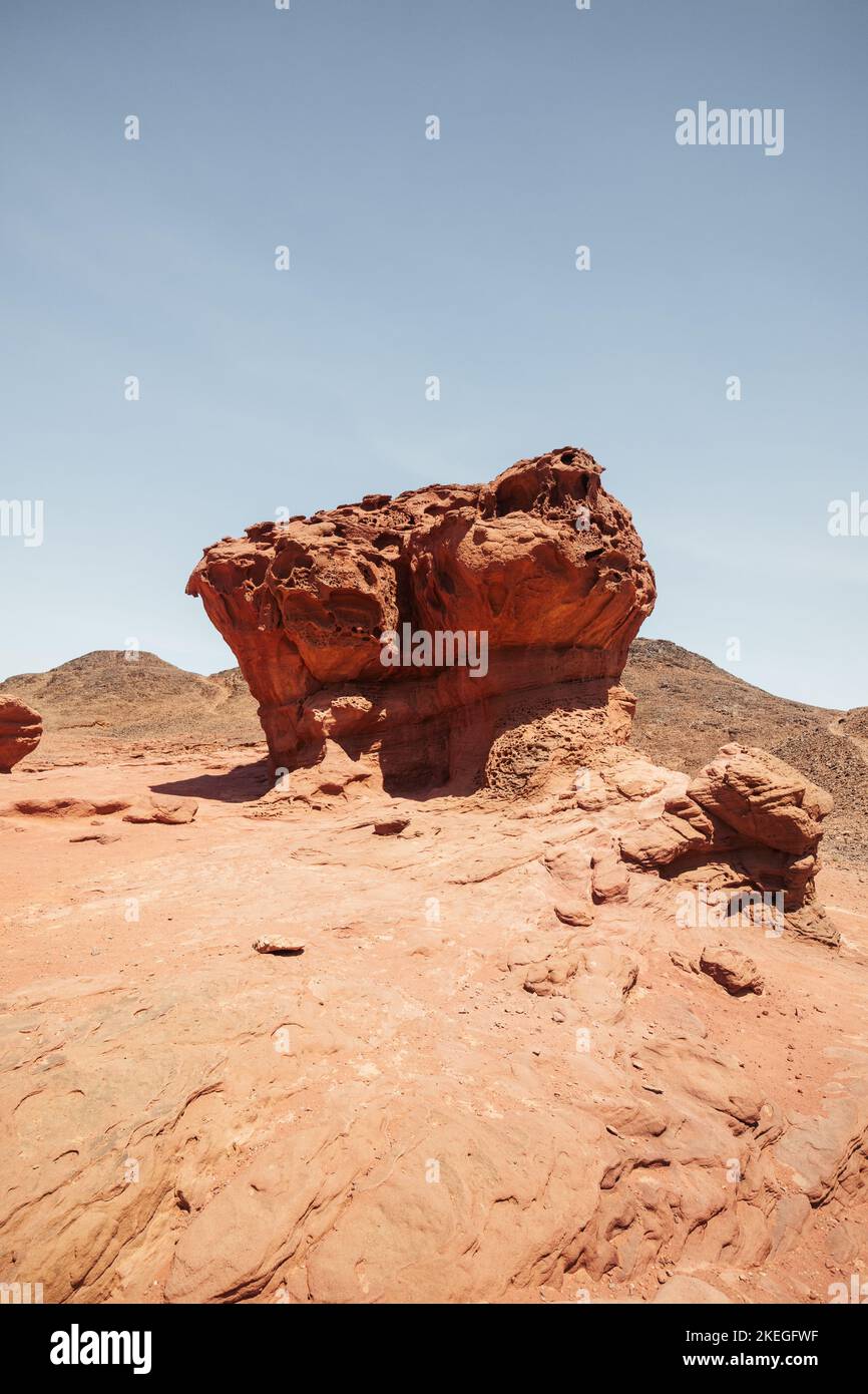 Natural Red Sand Rock Formation caused by Erosion located in Timna ...