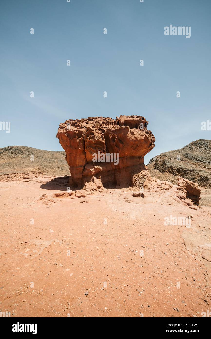 Natural Red Sand Rock Formations caused by Erosion located in Timna ...
