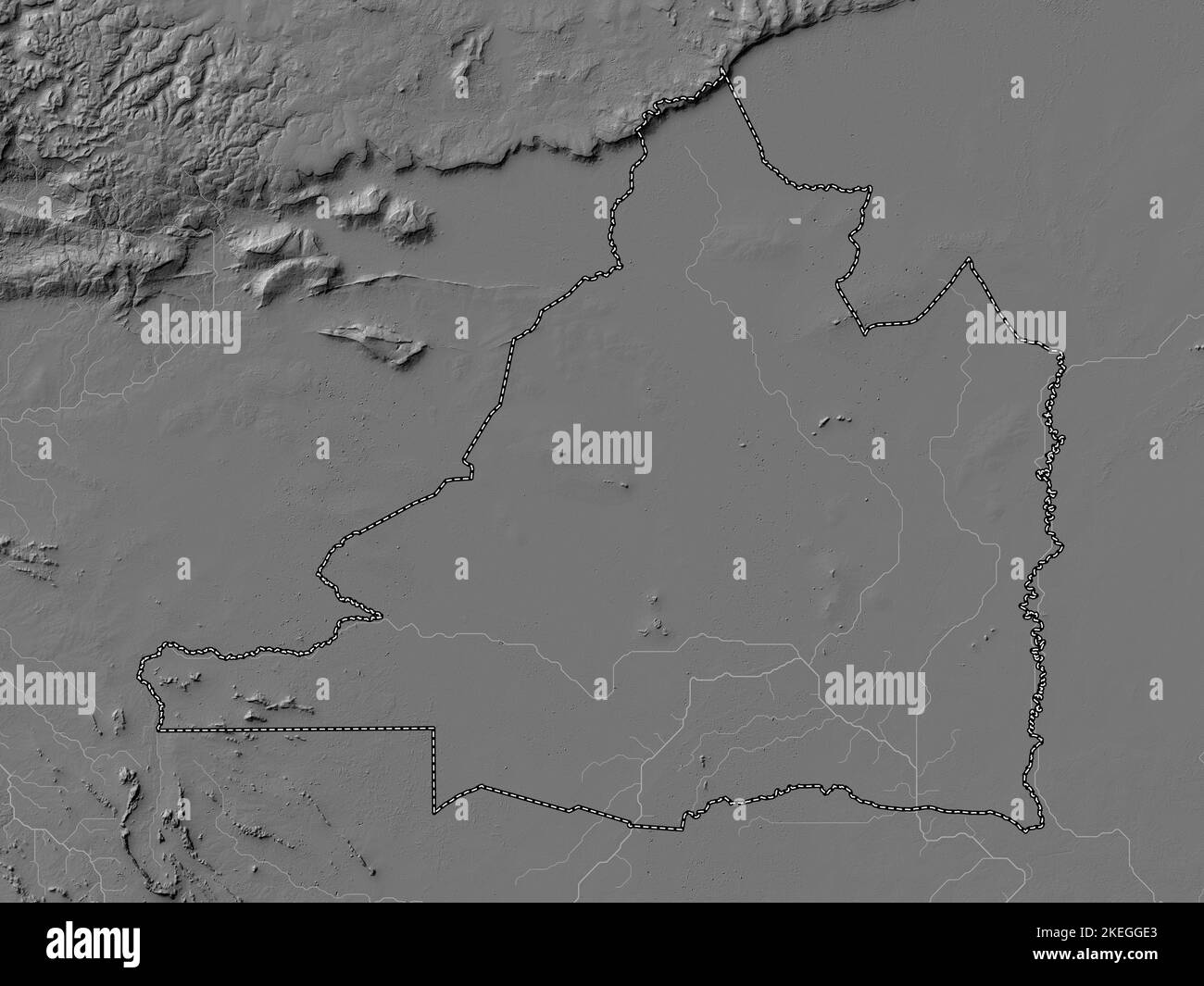 Banteay Meanchey, province of Cambodia. Bilevel elevation map with ...