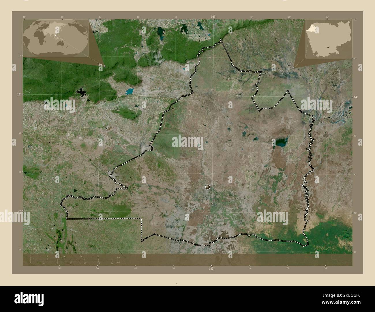 Banteay Meanchey, province of Cambodia. High resolution satellite map ...