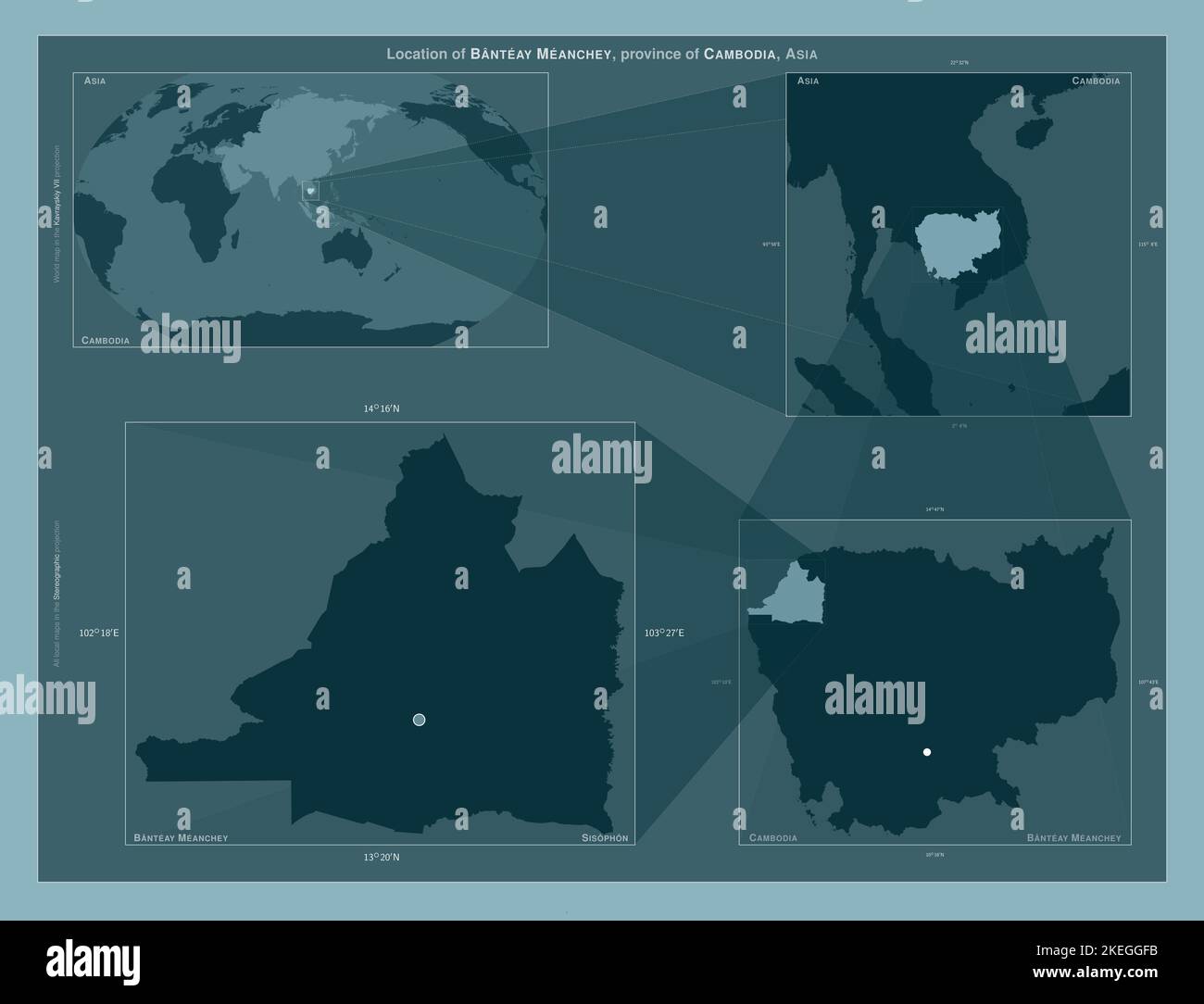 Banteay Meanchey, province of Cambodia. Diagram showing the location of ...