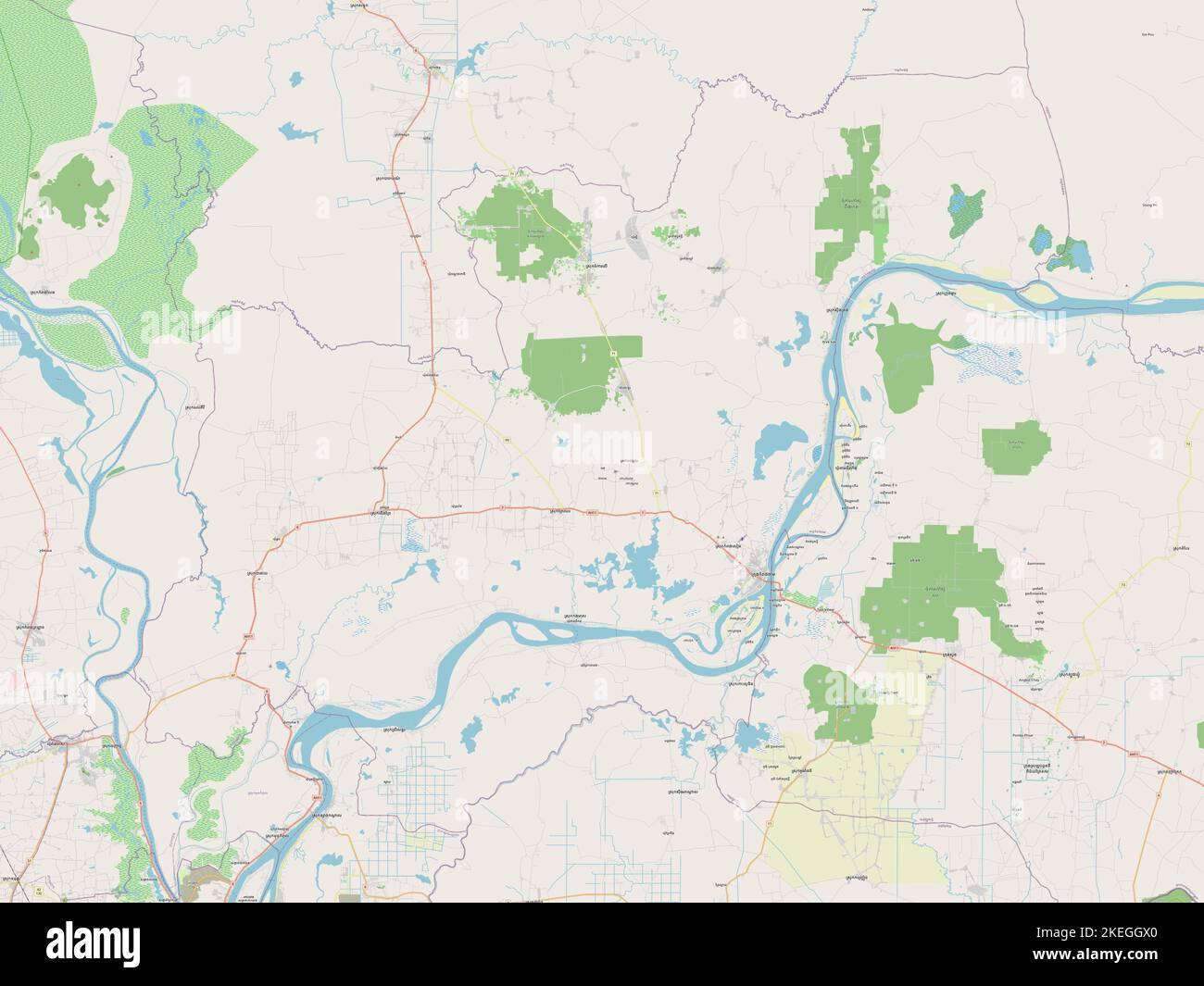 Kampong Cham, province of Cambodia. Open Street Map Stock Photo - Alamy