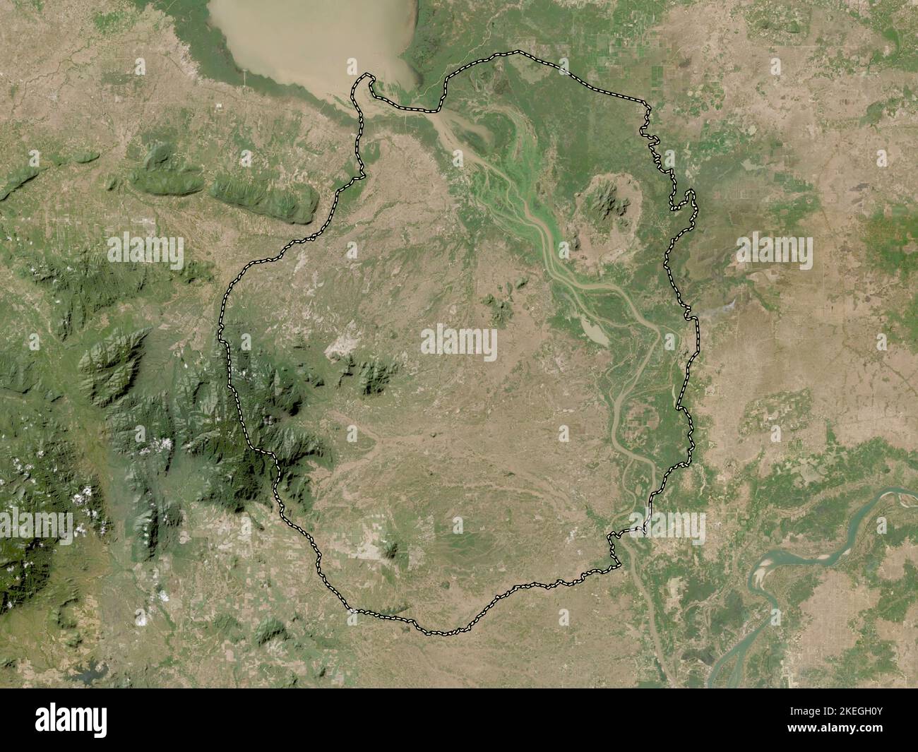 Kampong Chhnang, province of Cambodia. Low resolution satellite map ...