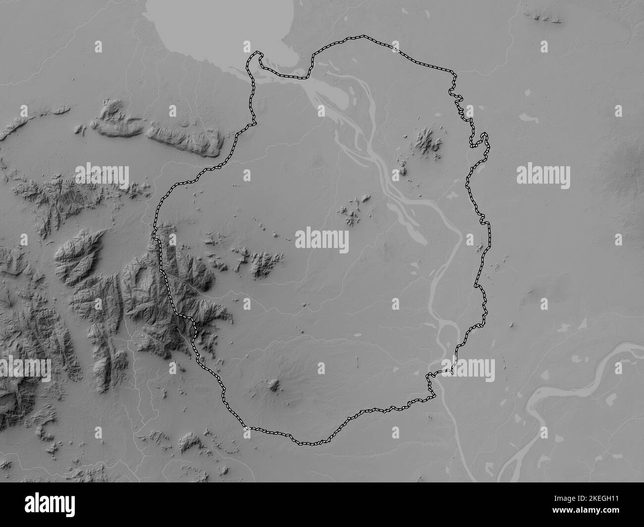 Kampong Chhnang Province Of Cambodia Grayscale Elevation Map With