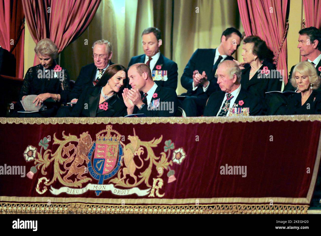 Members of the royal family, the Duke and Duchess of Gloucester (back ...
