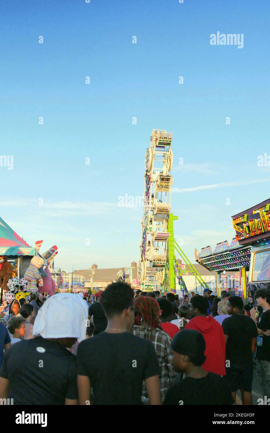 A vertical shot of the crowd at the 2022 Delaware State Fair in Harrington, USA Stock Photo - Alamy
