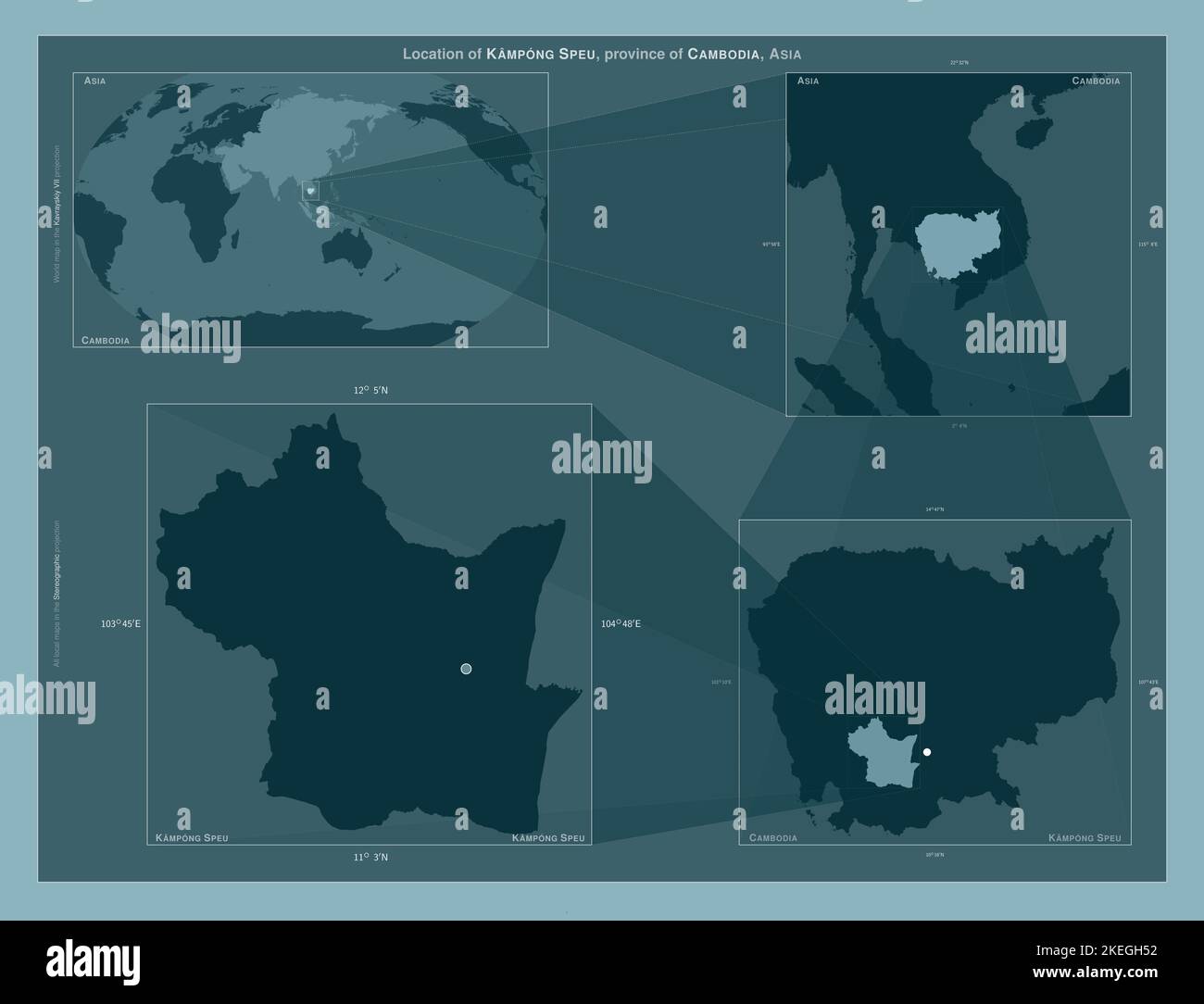 Kampong Sp, province of Cambodia. Diagram showing the location of the ...