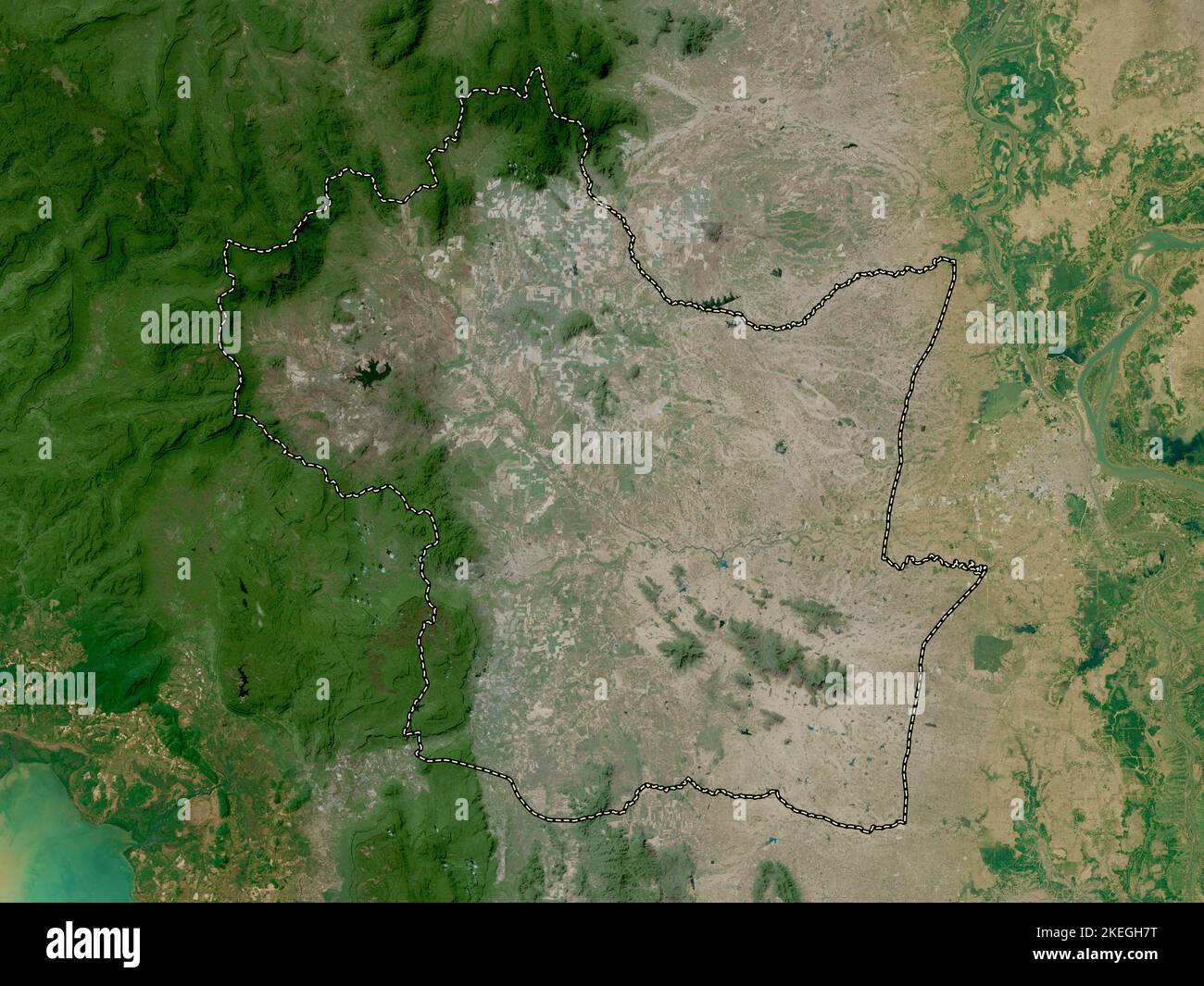 Kampong Sp, province of Cambodia. High resolution satellite map Stock ...