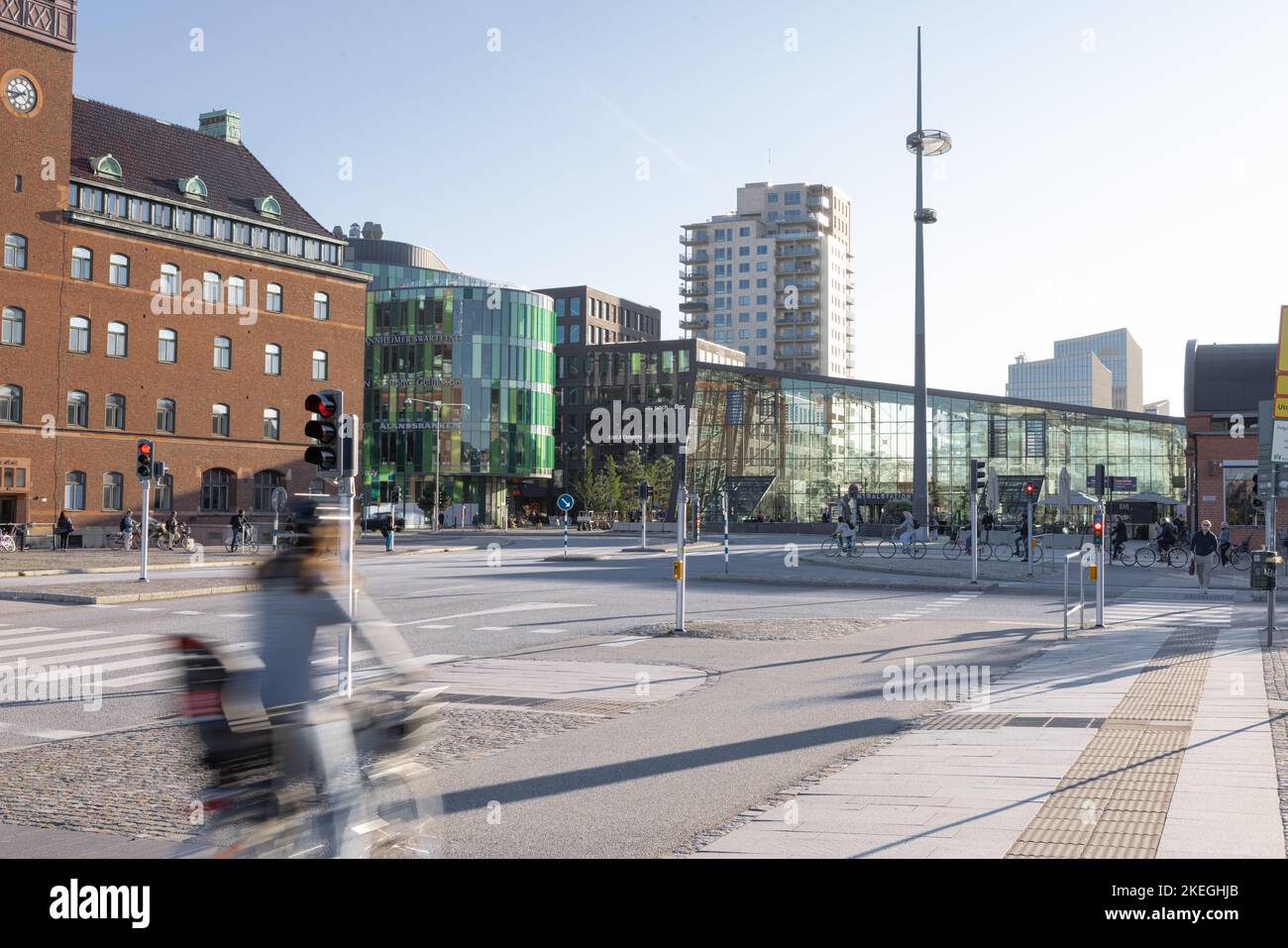 A street view of Malmoe City outside Central Station and the ...