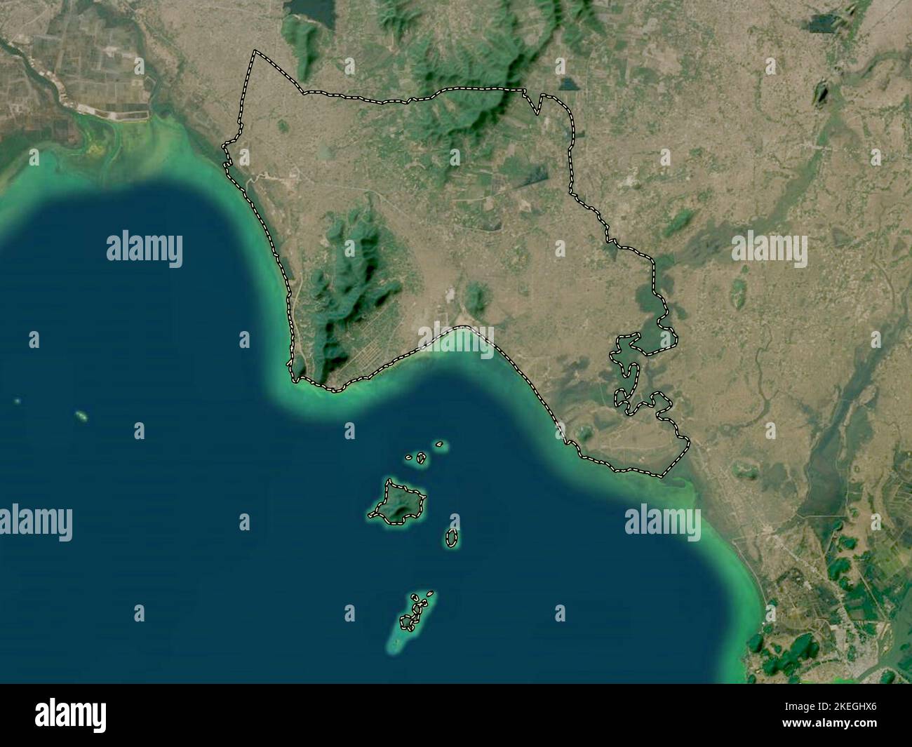 Kep, province of Cambodia. High resolution satellite map Stock Photo ...