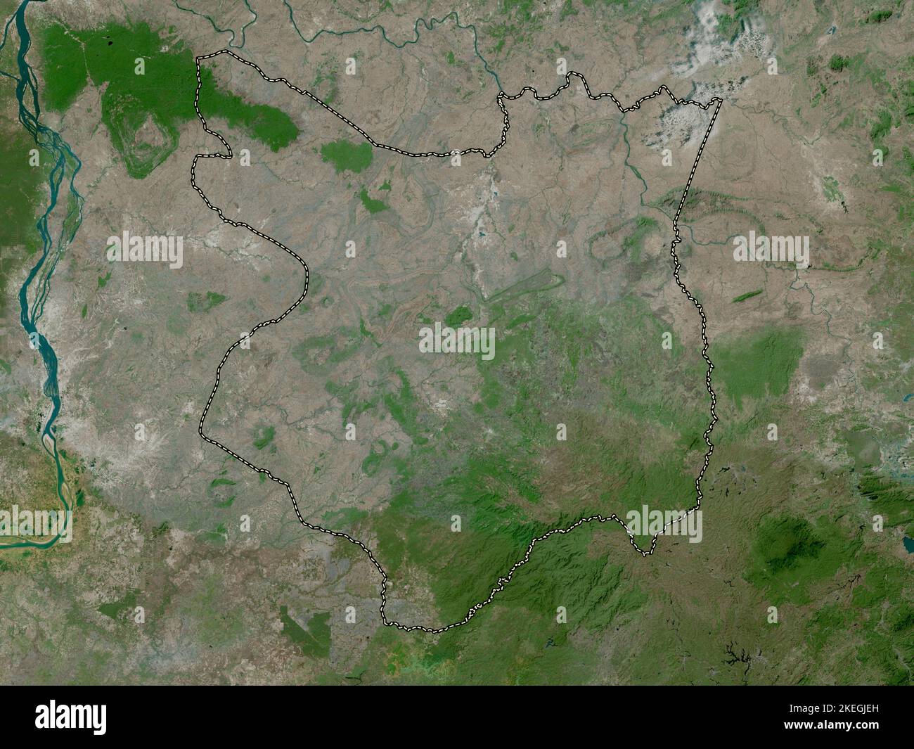 Mondol Kiri, province of Cambodia. High resolution satellite map Stock ...