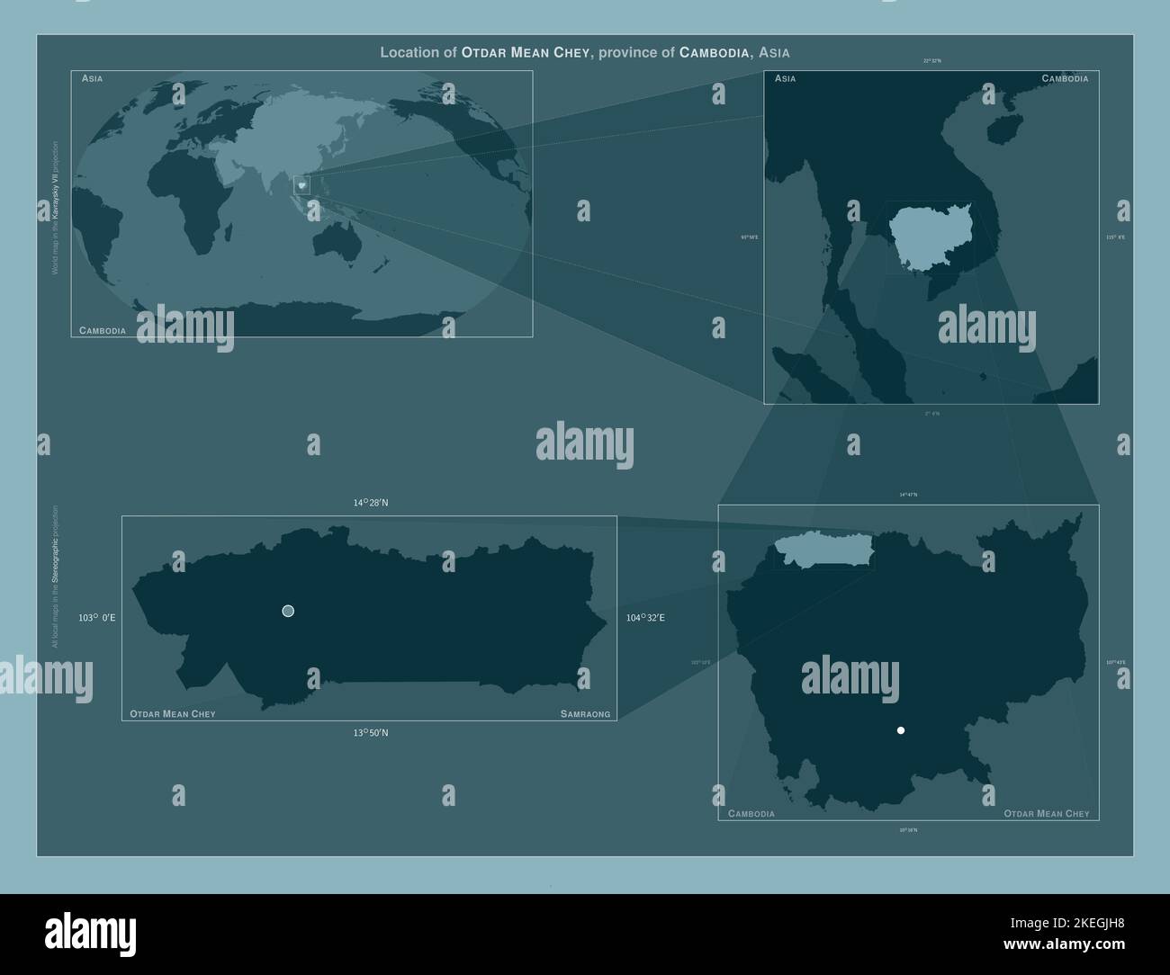 Otdar Mean Chey, province of Cambodia. Diagram showing the location of ...