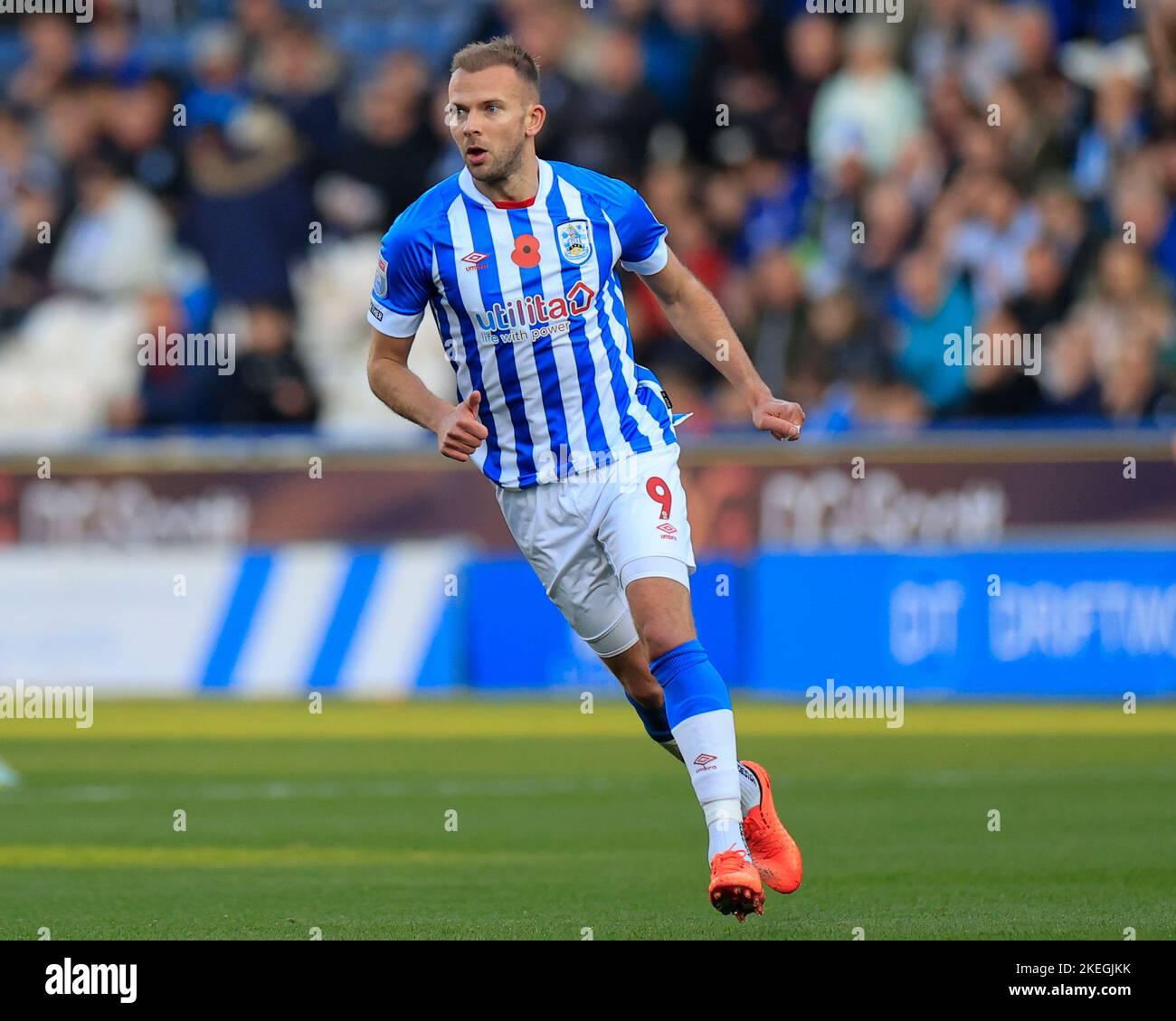 Jordan Rhodes #9 of Huddersfield Town during the Sky Bet Championship ...