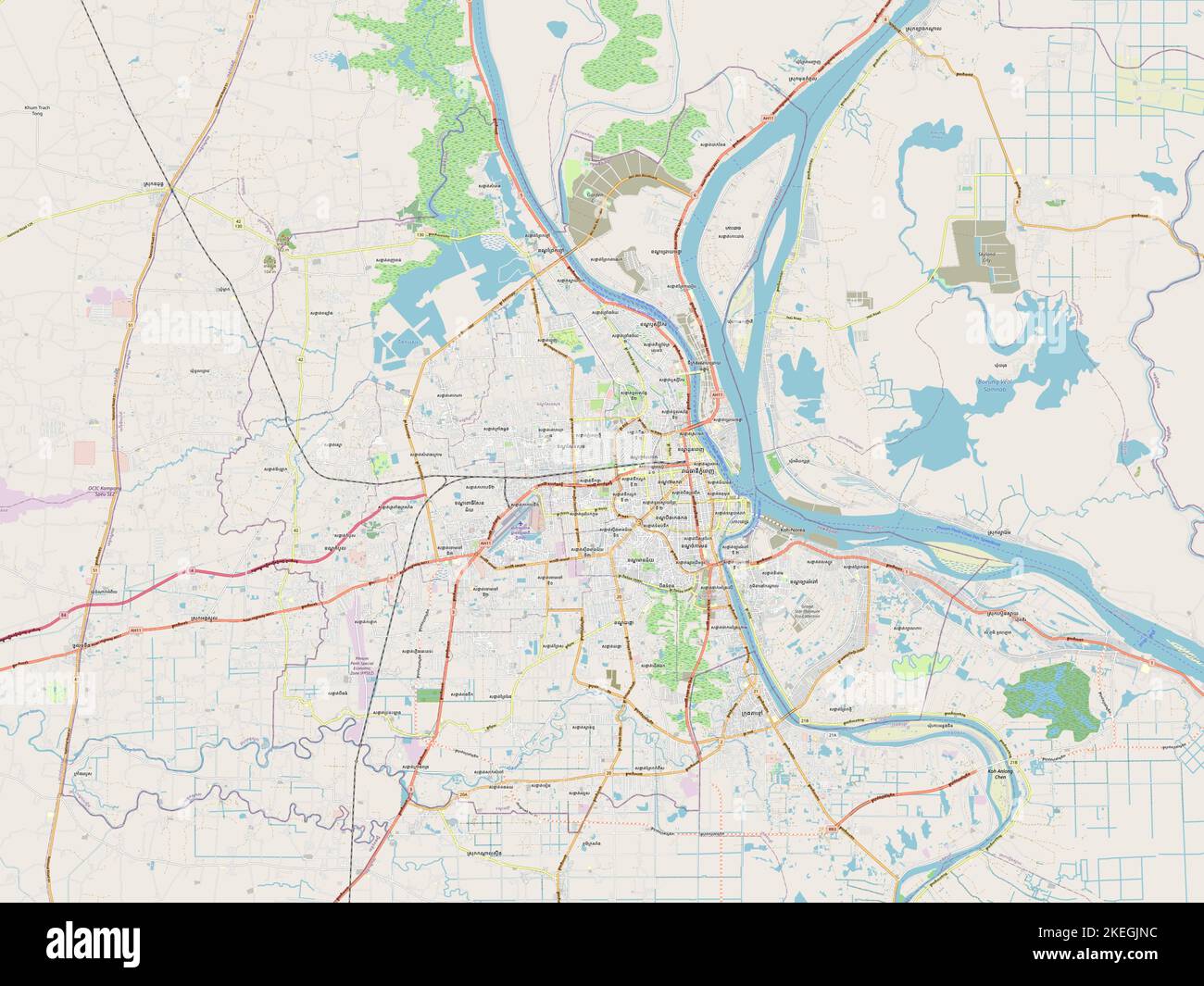 Phnom penh outline map hi-res stock photography and images - Alamy