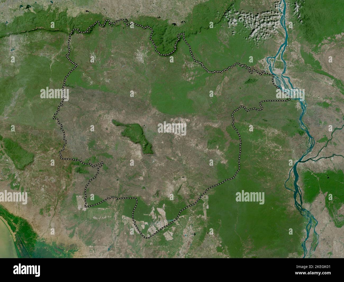 Preah Vihear, province of Cambodia. High resolution satellite map Stock ...