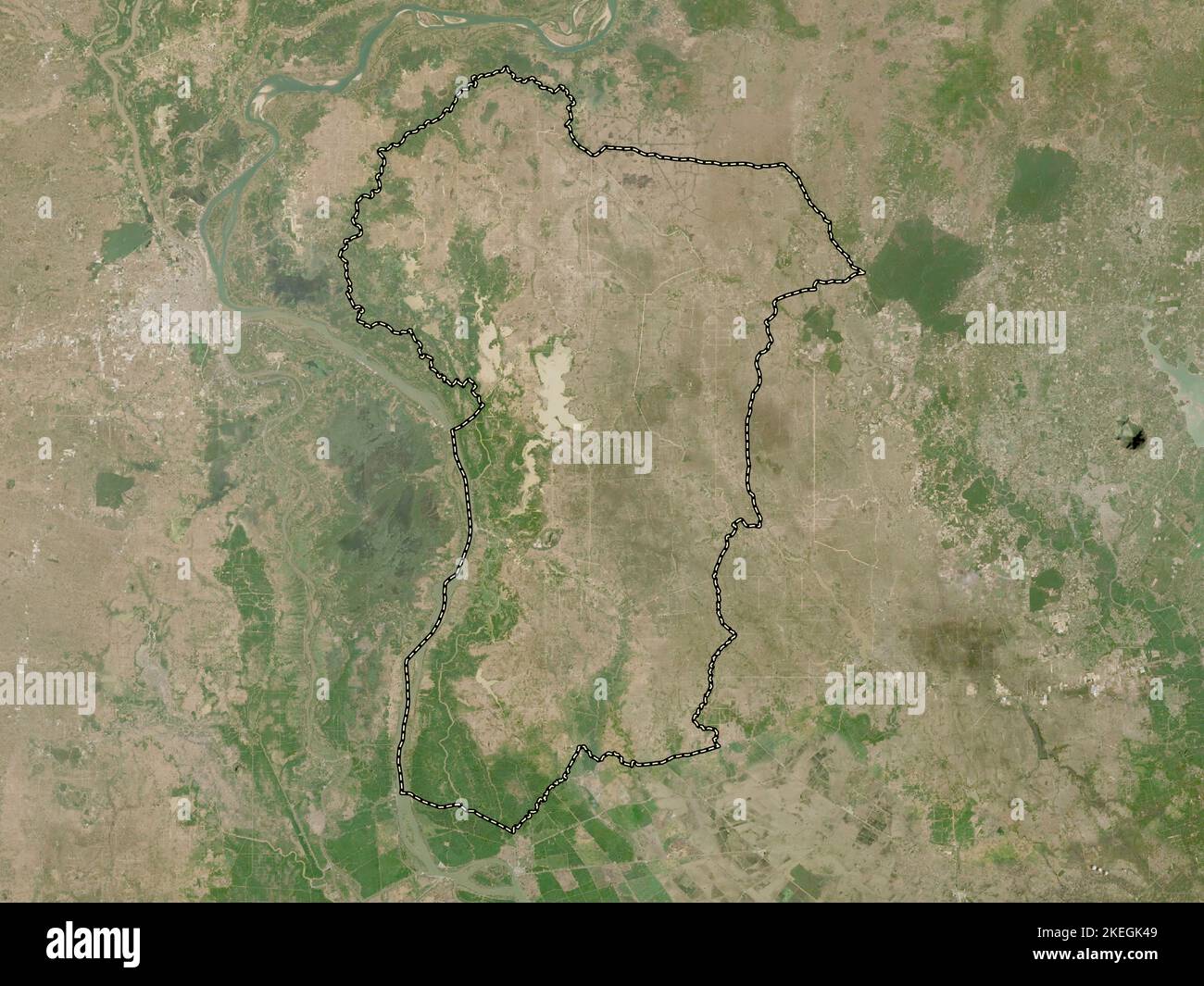 Prey Veng, province of Cambodia. Low resolution satellite map Stock ...