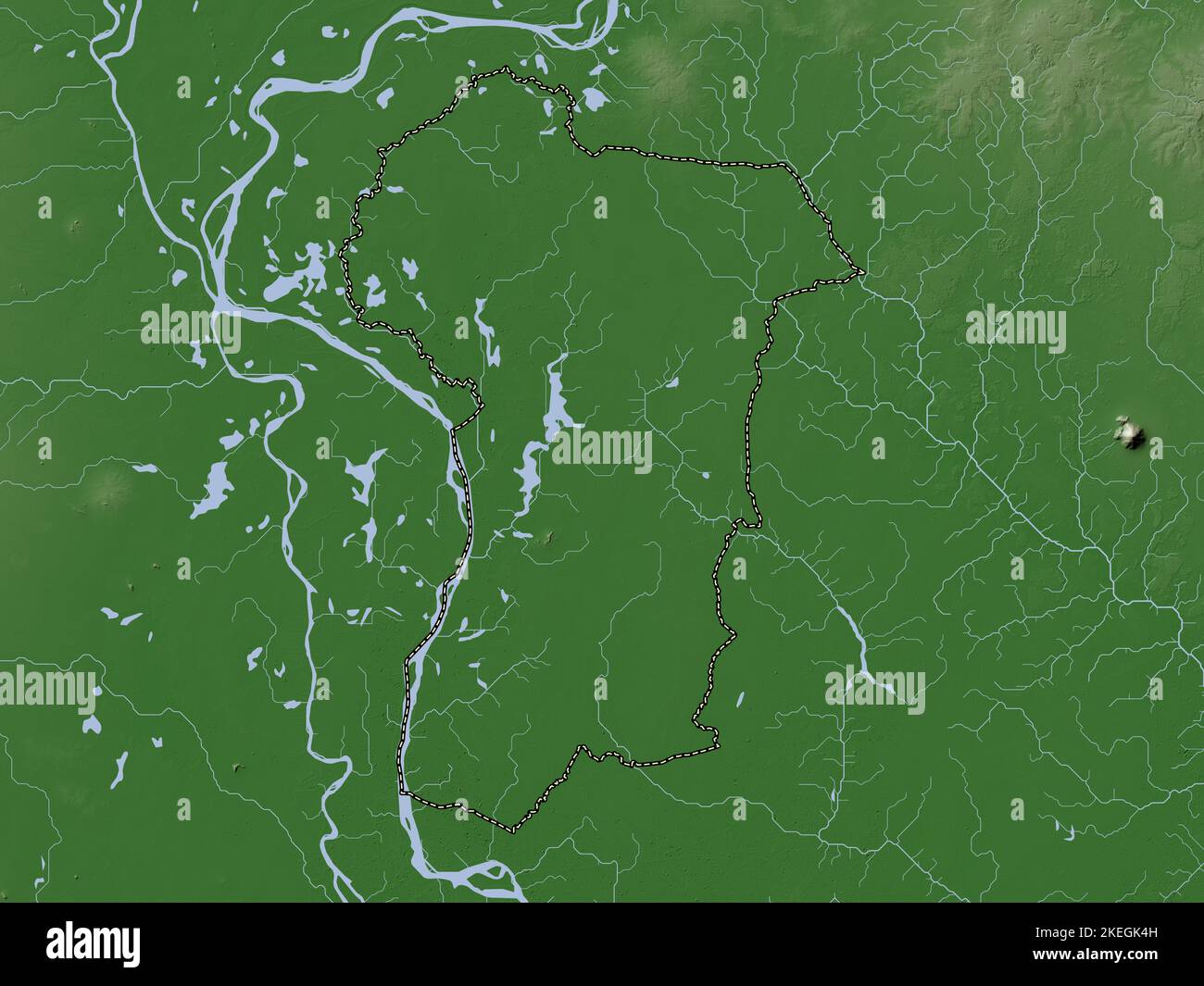 Prey Veng, province of Cambodia. Elevation map colored in wiki style ...