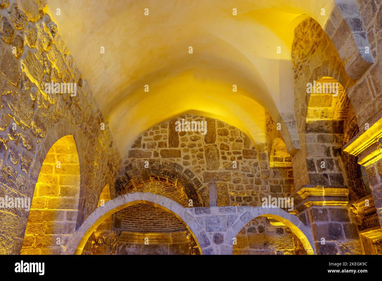 The interior of illuminated St.Jacob's Church Nisibis in Turkey Stock ...