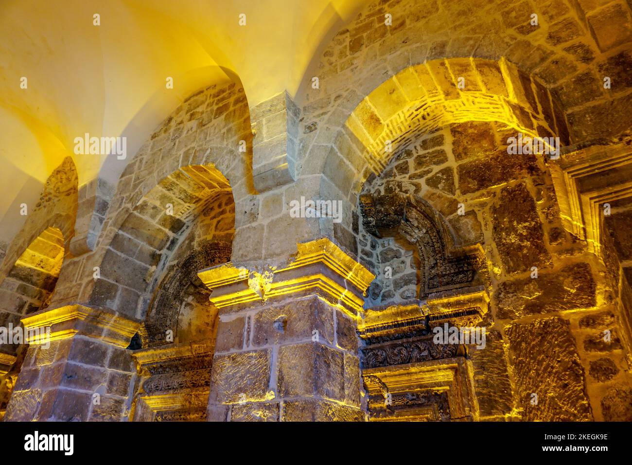 The interior of illuminated St.Jacob's Church Nisibis in Turkey Stock ...