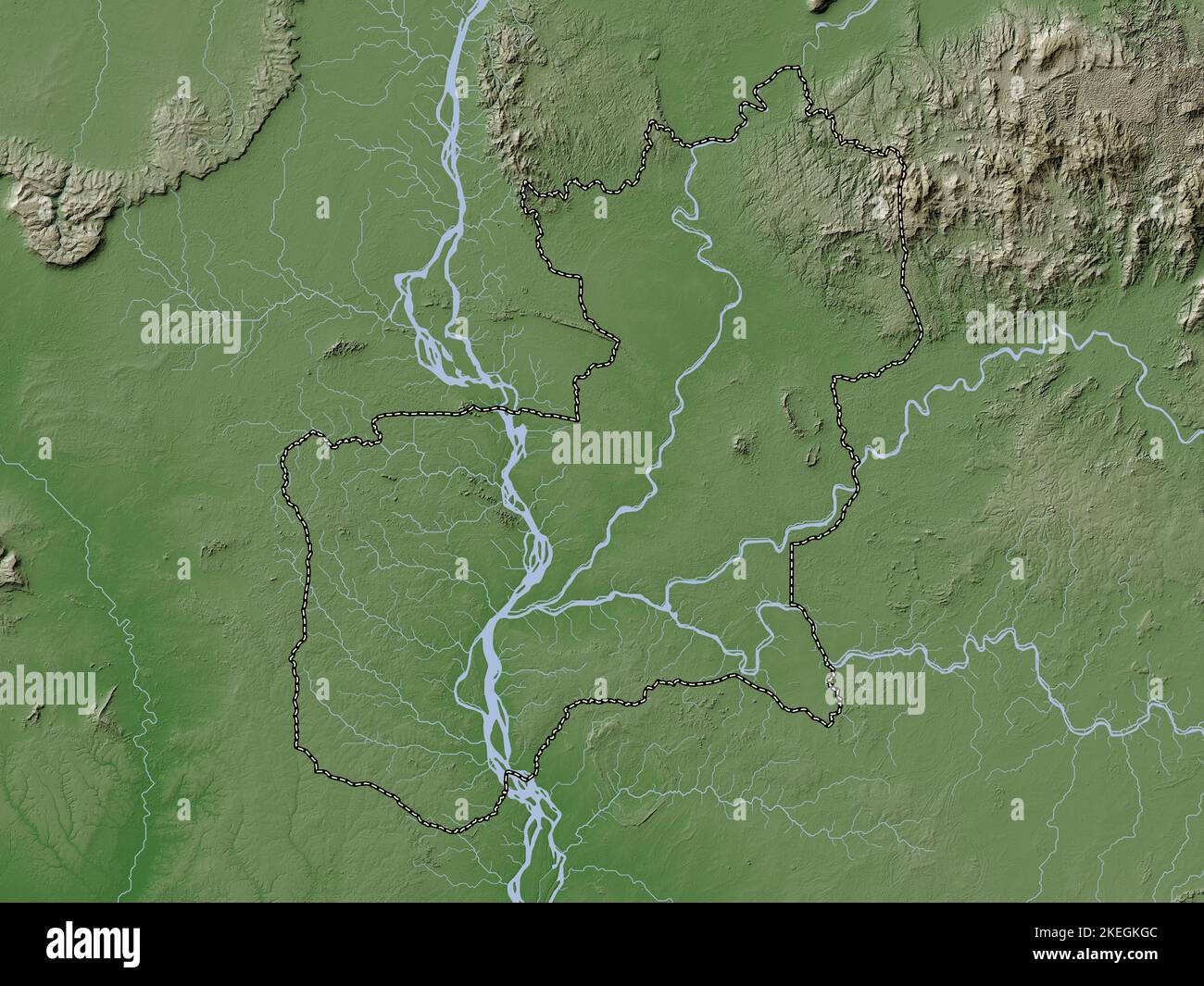Stng Treng, province of Cambodia. Elevation map colored in wiki style ...