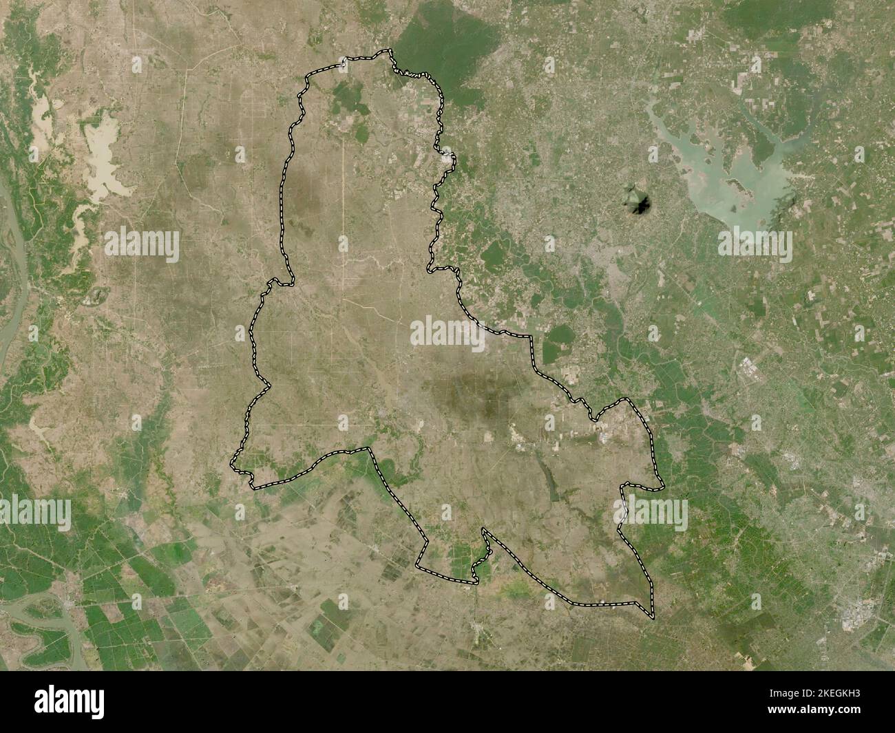 Svay Rieng, province of Cambodia. Low resolution satellite map Stock ...