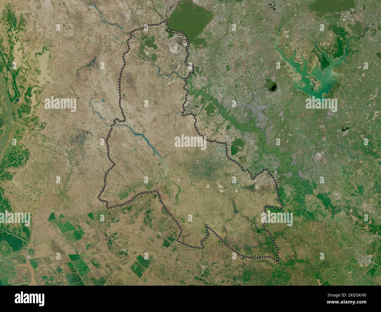 Svay Rieng, province of Cambodia. High resolution satellite map Stock ...