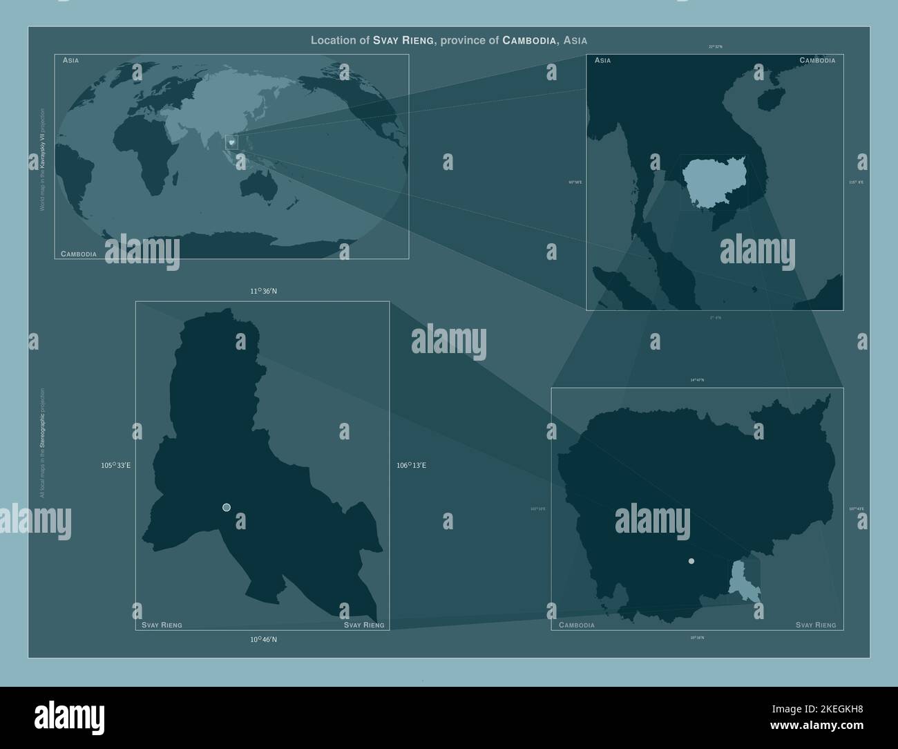Svay Rieng, province of Cambodia. Diagram showing the location of the ...