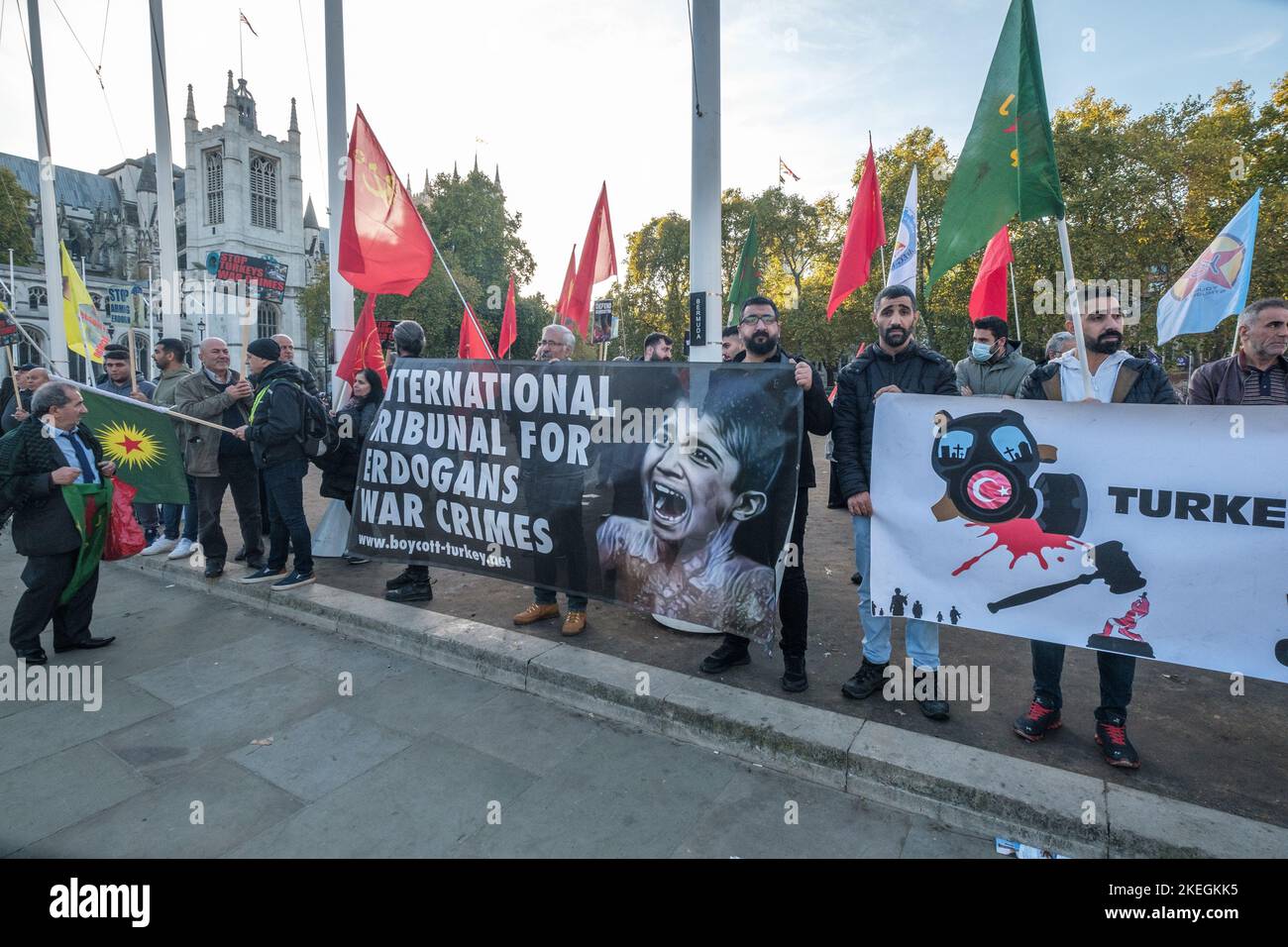 London, UK. 12 Nov 2022. Kurds protest in Parliament Square following ...
