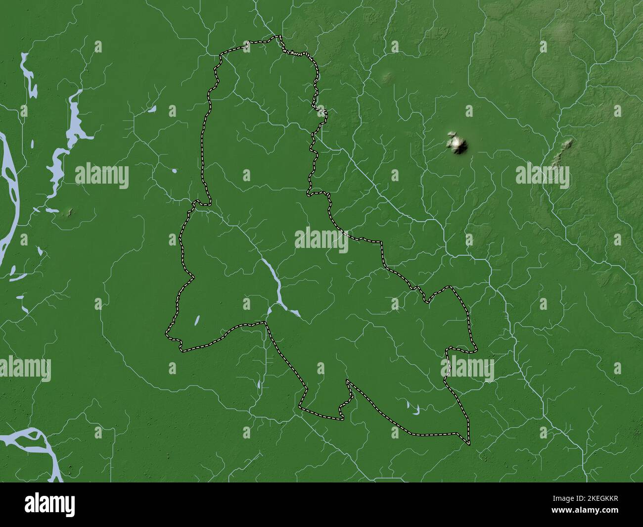 Svay Rieng, province of Cambodia. Elevation map colored in wiki style ...