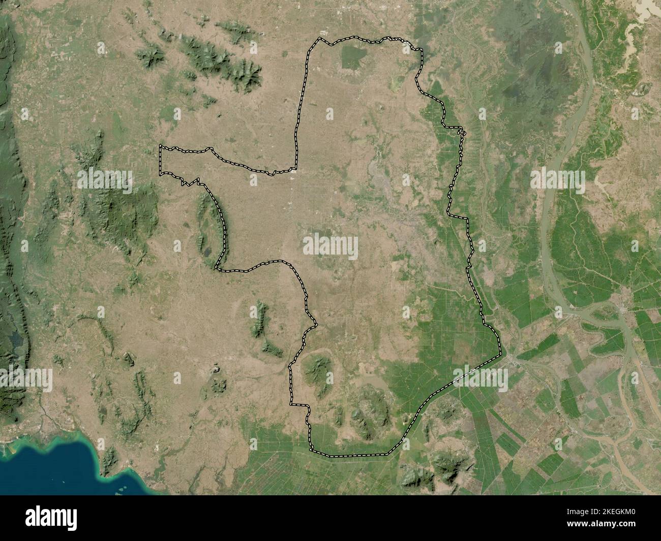 Takev, province of Cambodia. Low resolution satellite map Stock Photo ...