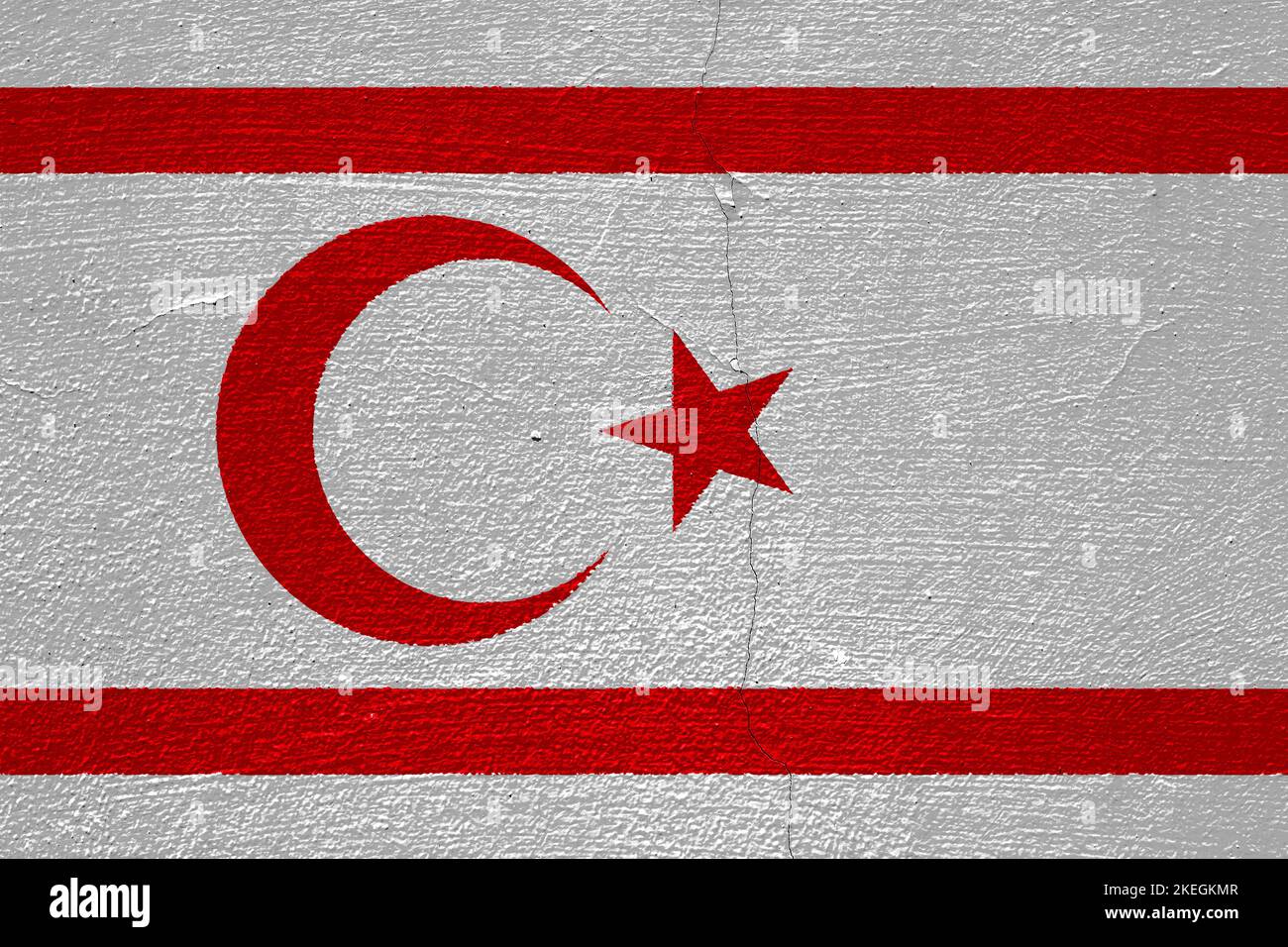 Flag of the Turkish Republic of Northern Cyprus on a textured ...