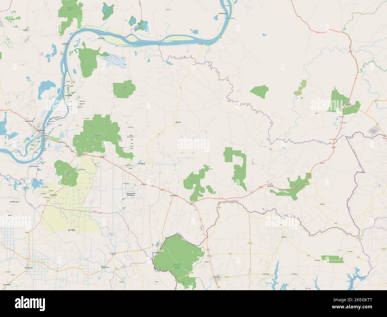 Tbong Khmum, province of Cambodia. Open Street Map Stock Photo - Alamy